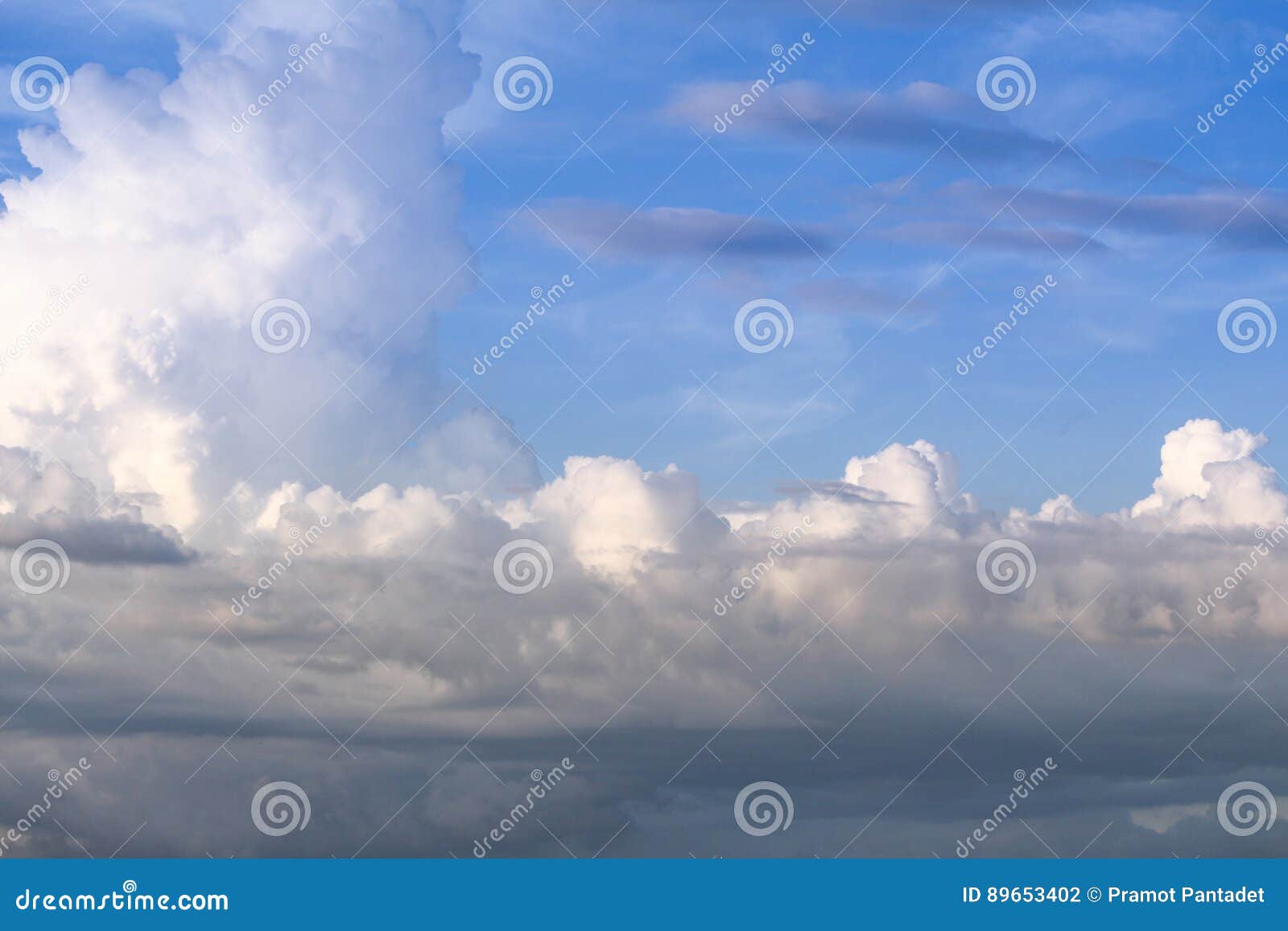 Blue Sky with Big Cloud and Raincloud Beautiful Stock Photo - Image of ...