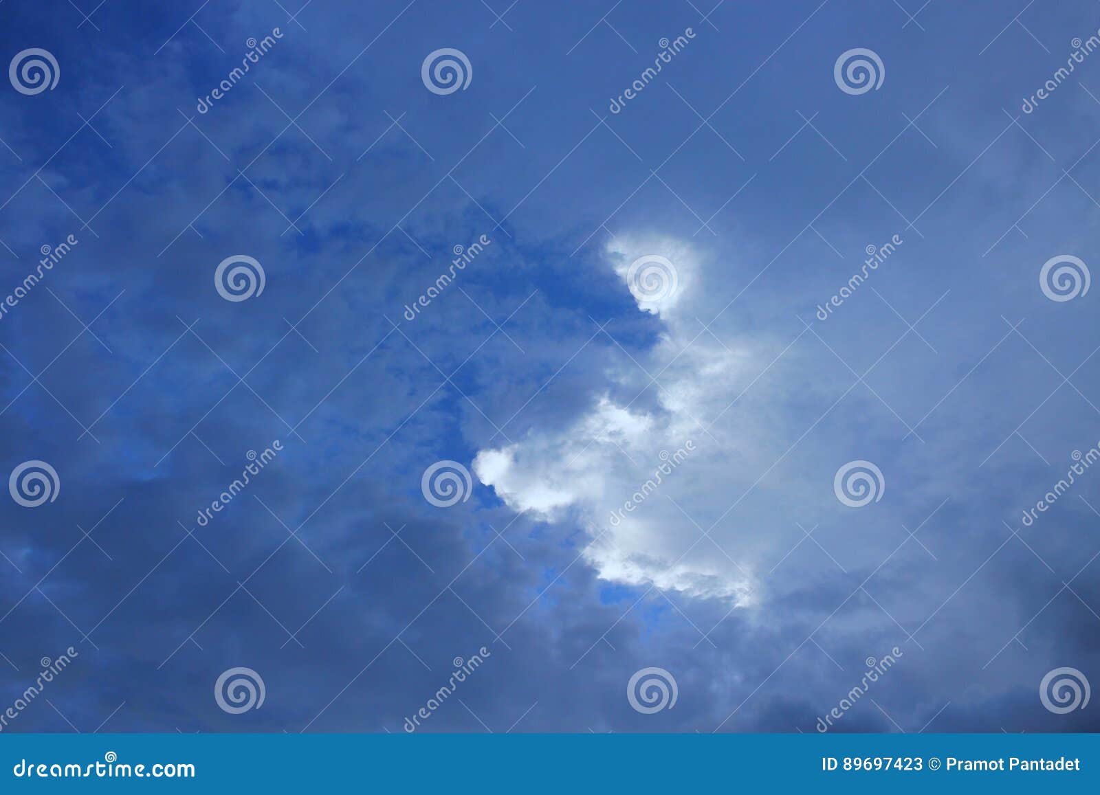 Blue Sky with Big Cloud and Raincloud Beautiful Stock Image - Image of ...