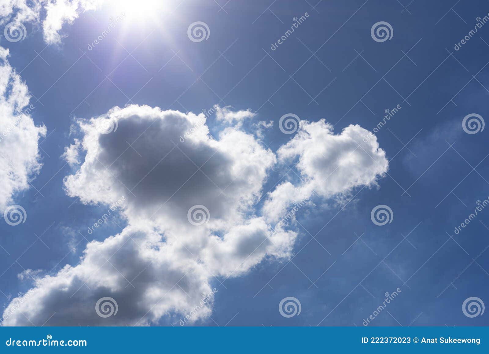 Blue Sky with Big Clouds and Sun Rays Stock Image - Image of light ...