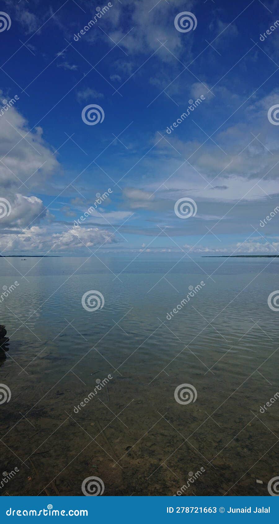Blue Sky and Blue Sea in Potrait View Stock Image - Image of concept ...