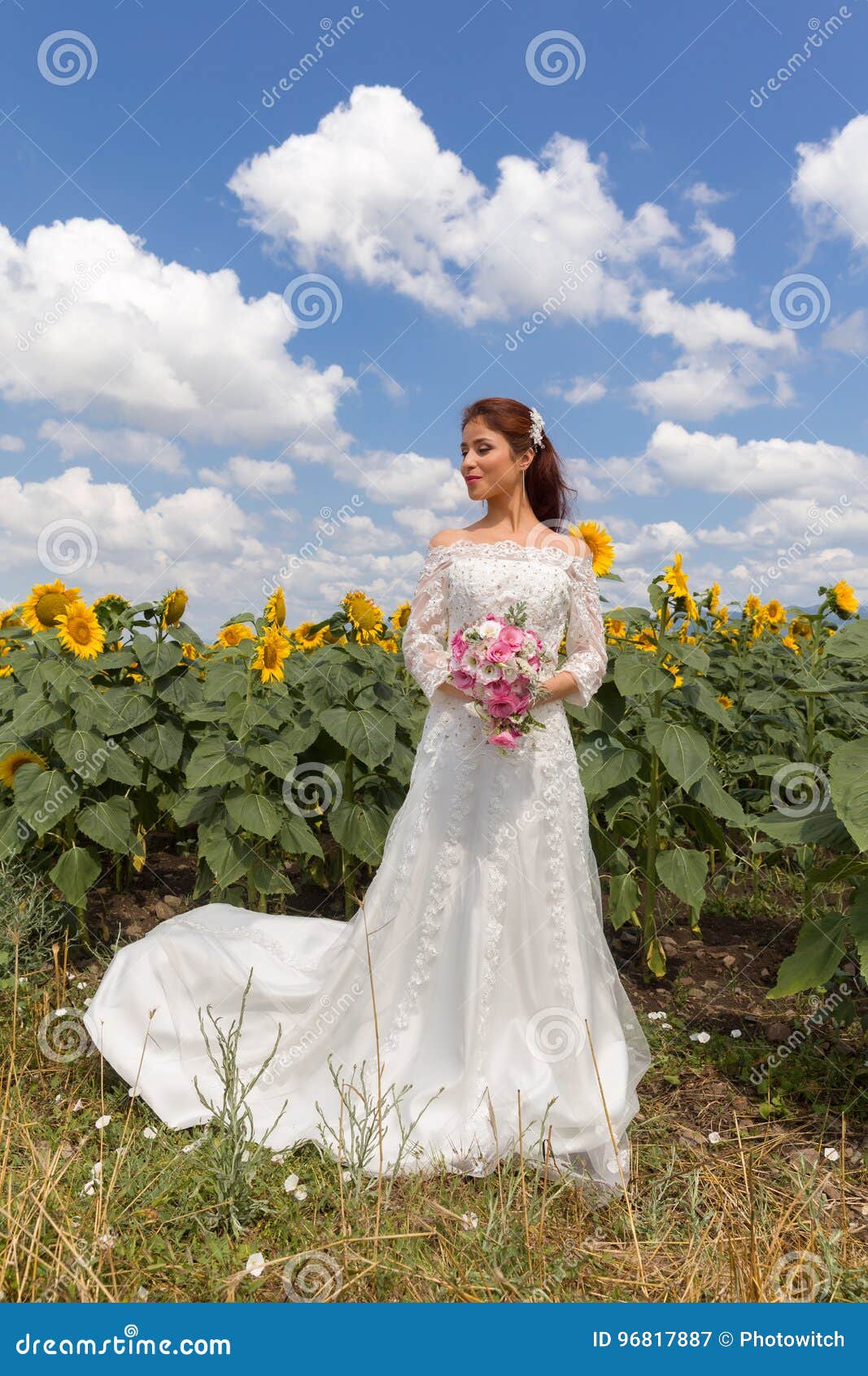 Blue sky for a bride stock image. Image of caucasian - 96817887