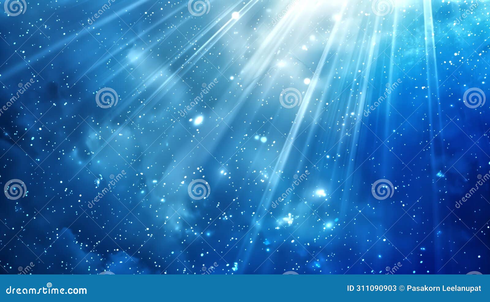 A Blue Sky with a Bright Light Shining Down on it. the Light is Stock ...