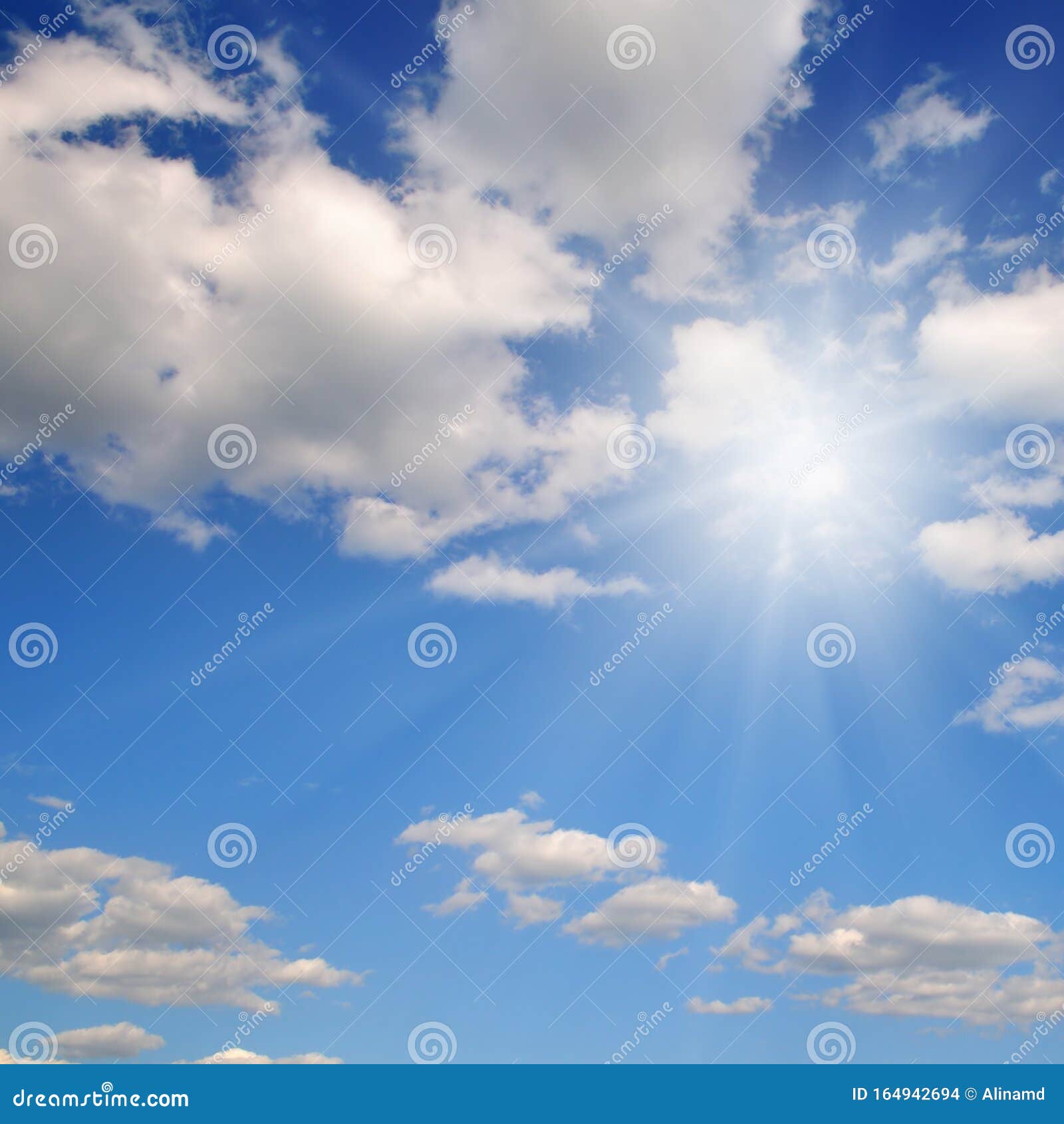 Blue Sky. Bright Midday Sun Illuminates the Space Stock Photo - Image ...
