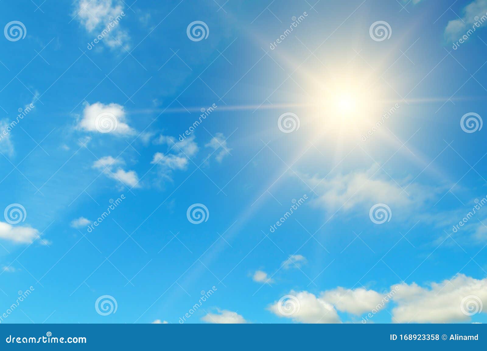 Blue Sky. Bright Midday Sun Illuminates the Space Stock Photo - Image ...