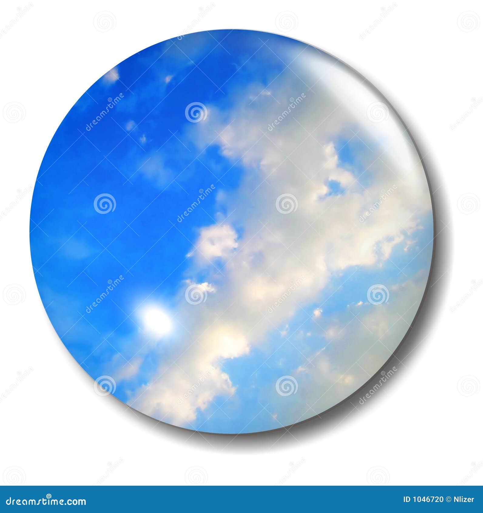 Blue Sky Button Orb stock illustration. Illustration of button - 1046720