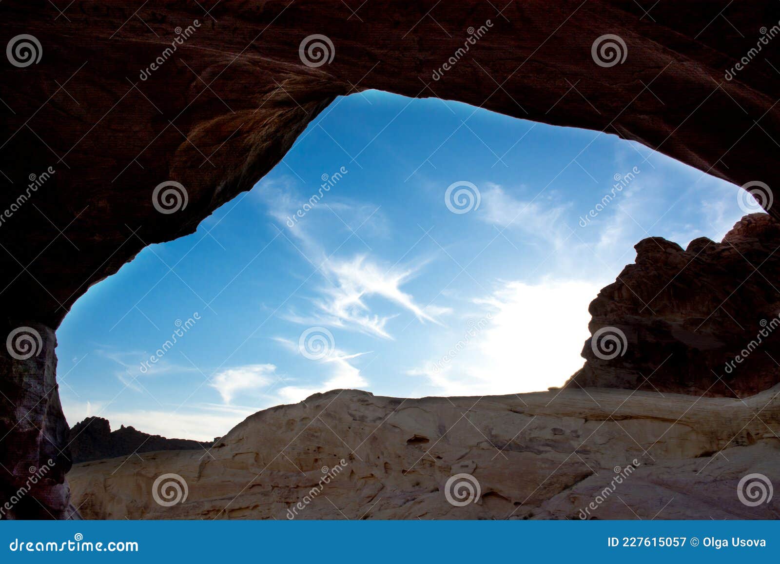 Blue Sky Through A Cave Opening. Sky View In Opening Of Cave. Royalty ...