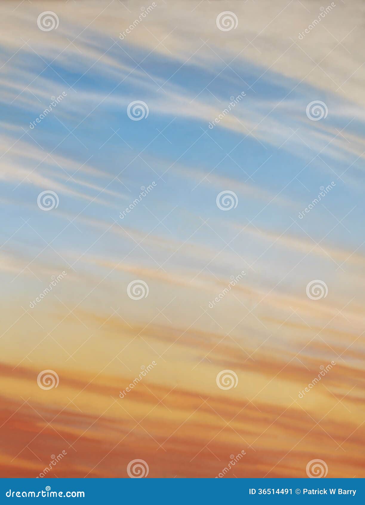 Blue Sky with Cirrus Clouds and Sunset Stock Image - Image of wispy ...