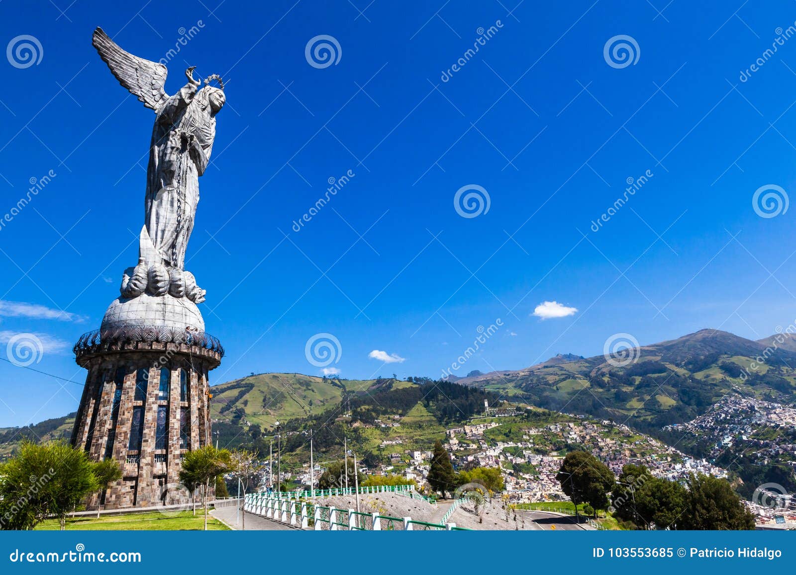 Virgin Of El Panecillo Statue Towers Over Downtown Quito, Ecuador ...