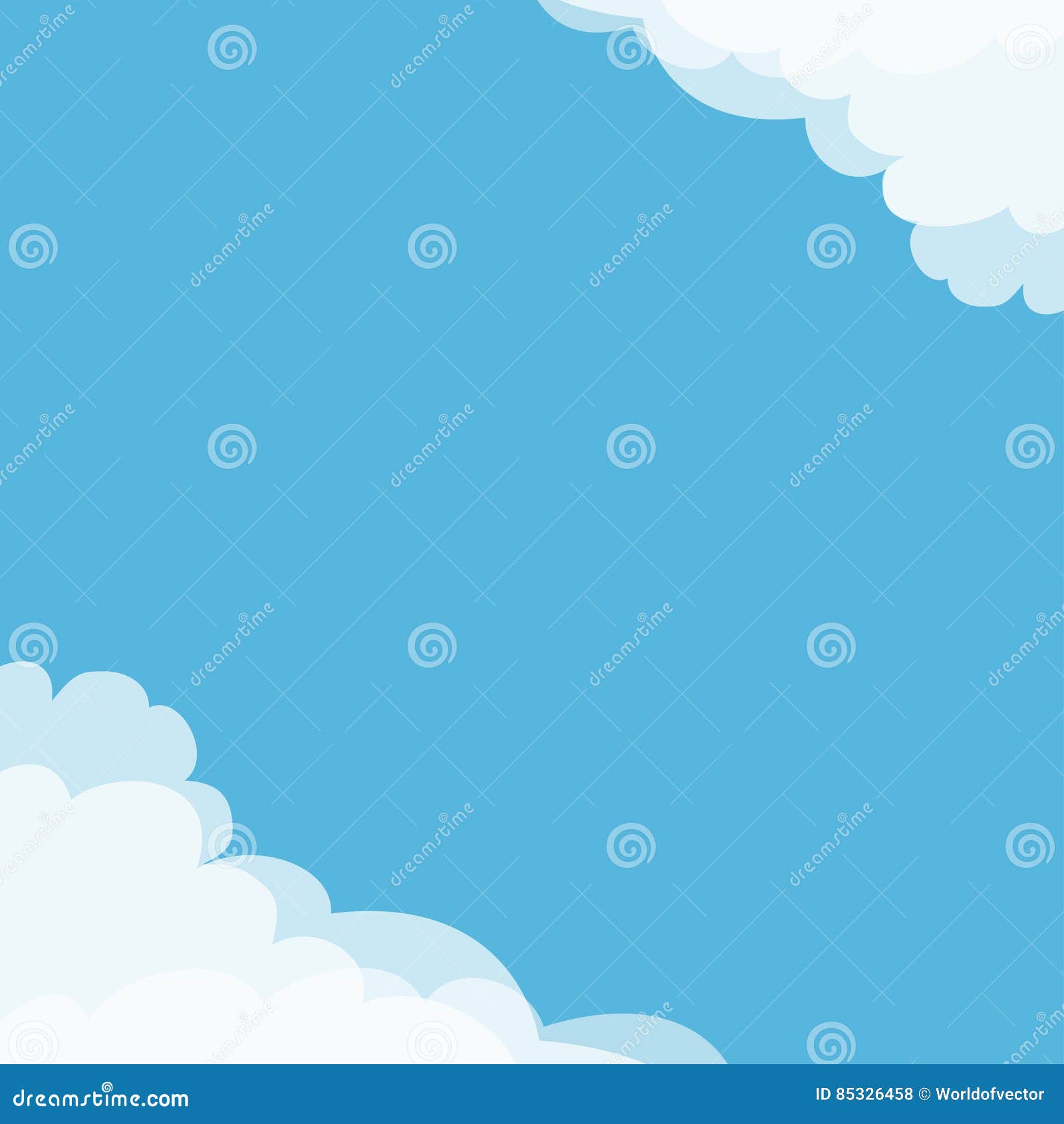 Blue Sky. Cloud in Corners Frame Template. Cloudy Weather. Cloudshape ...