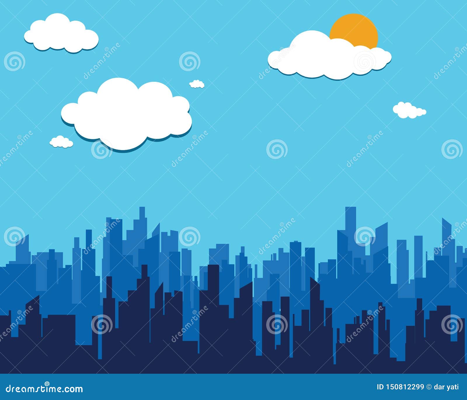 Blue Sky with Cloud Icon Illustration Stock Vector - Illustration of ...