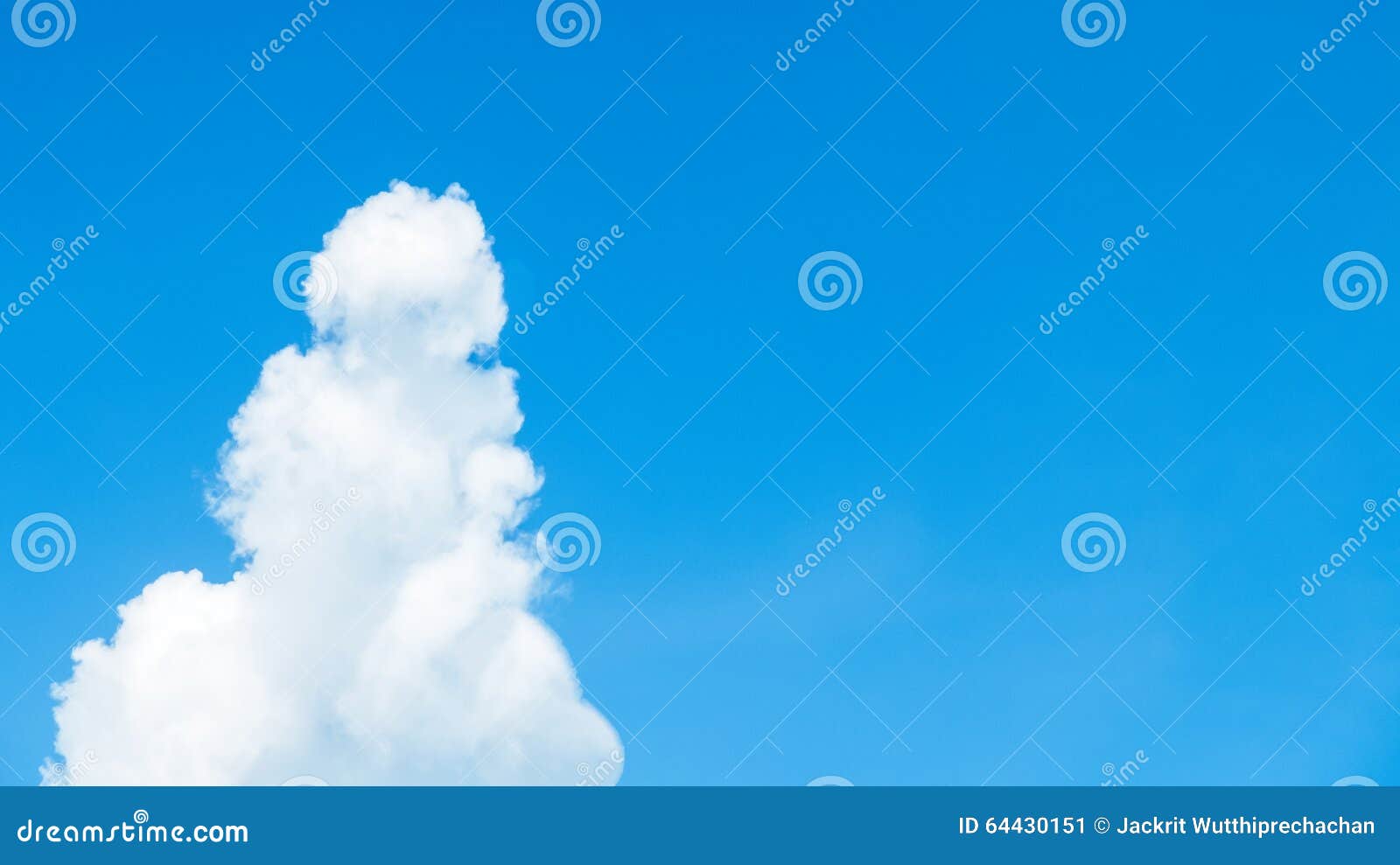 Blue Sky with Cloud in the Snowman Like Shape at the Corner with Copy ...
