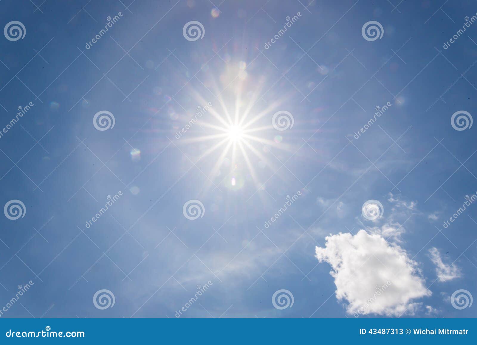 Blue Sky with Cloud and Sun and Fair Closeup Stock Image - Image of ...
