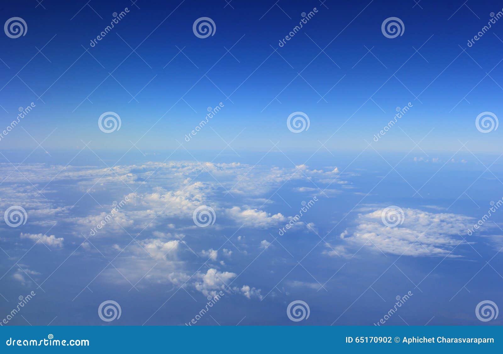 Blue Sky and Cloud Top View from Airplane Window Stock Photo - Image of ...