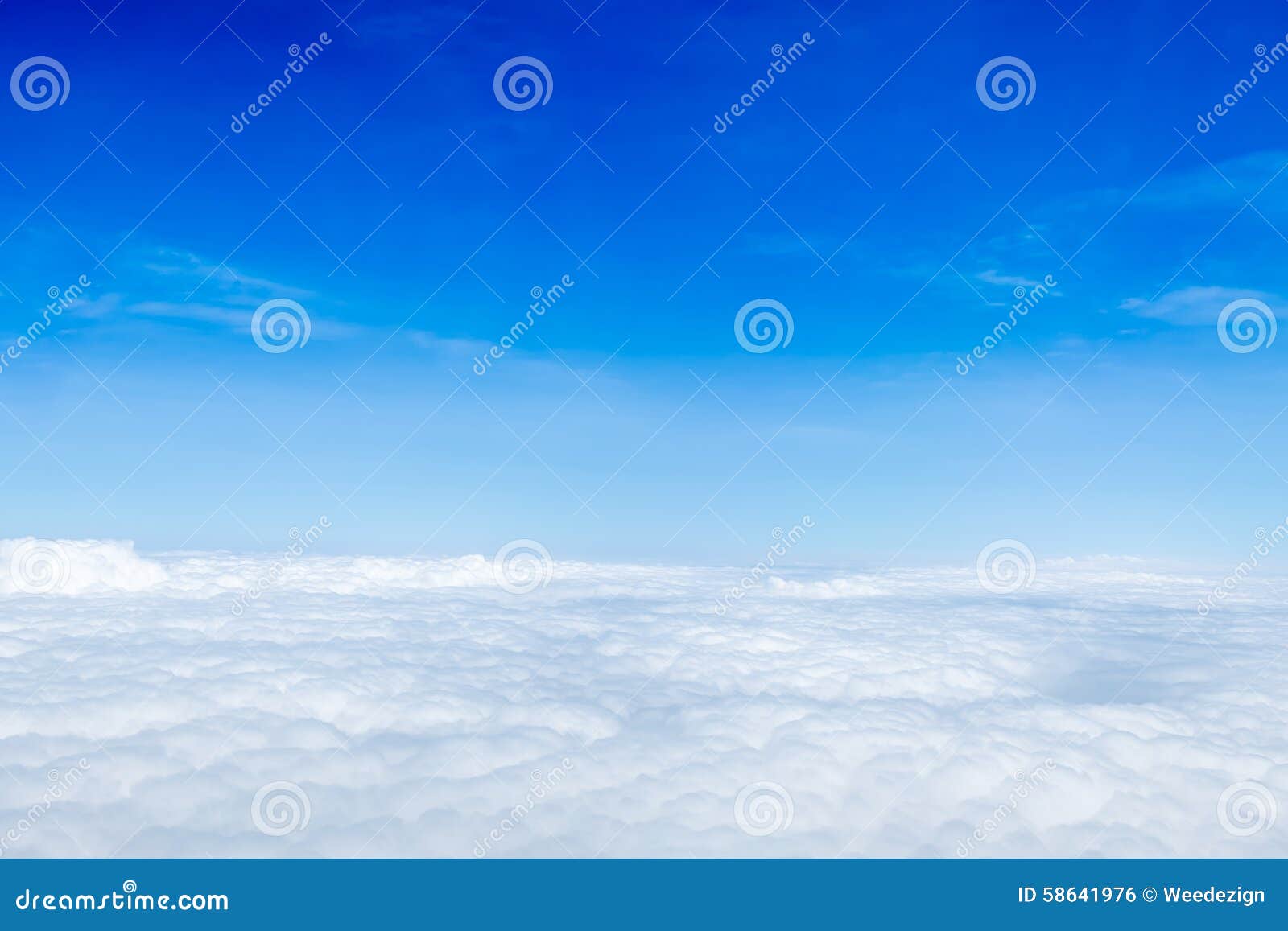 Blue Sky and Cloud Top View from Airplane Window,Nature Backgrou Stock ...