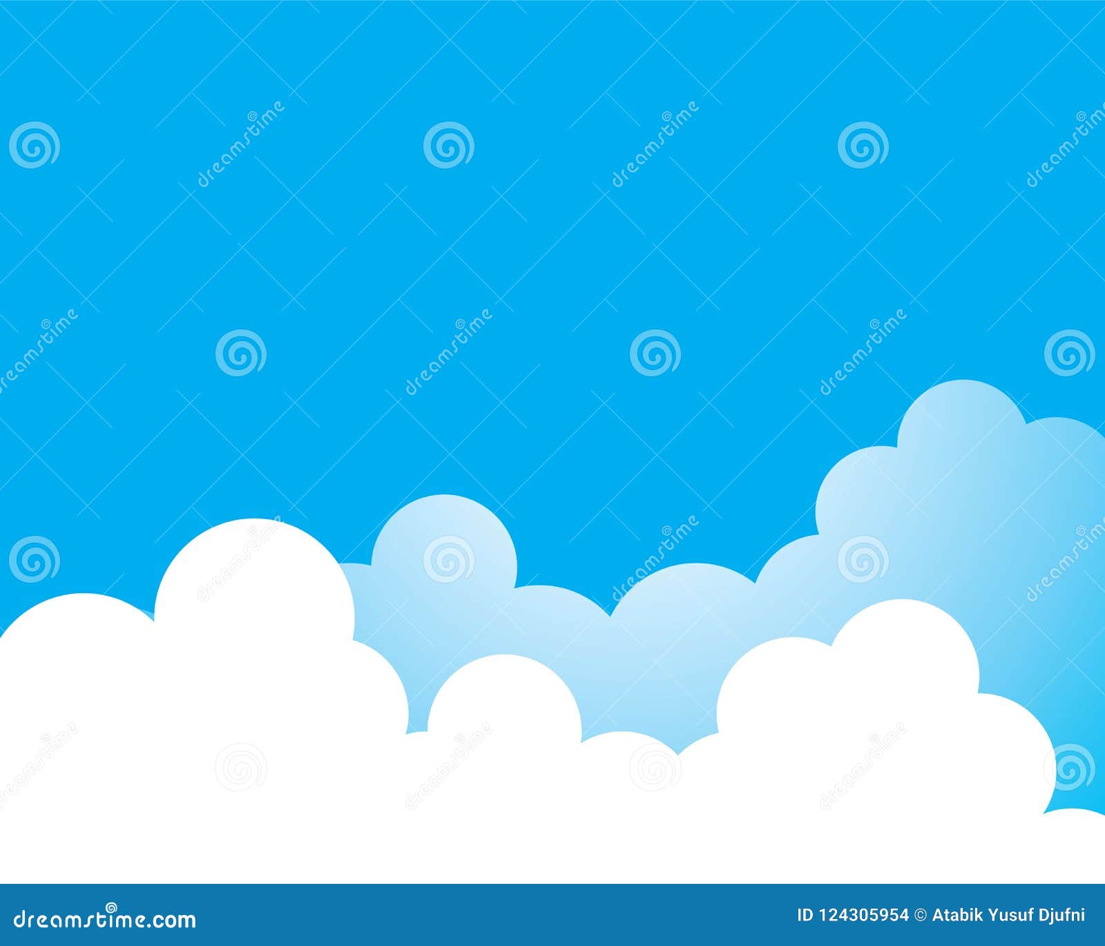 Blue Sky with Cloud Vector Icon Illustration Stock Vector ...