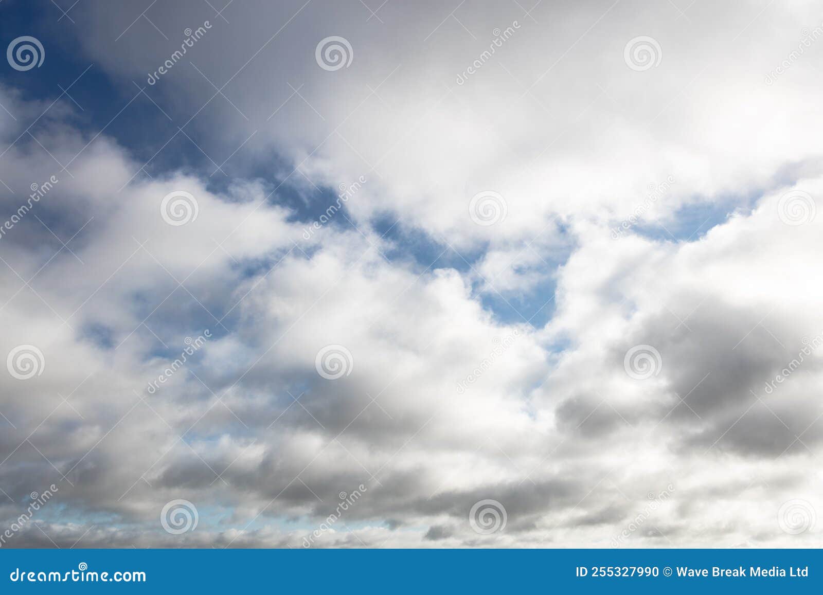 Blue sky with clouds stock photo. Image of sunlight - 255327990