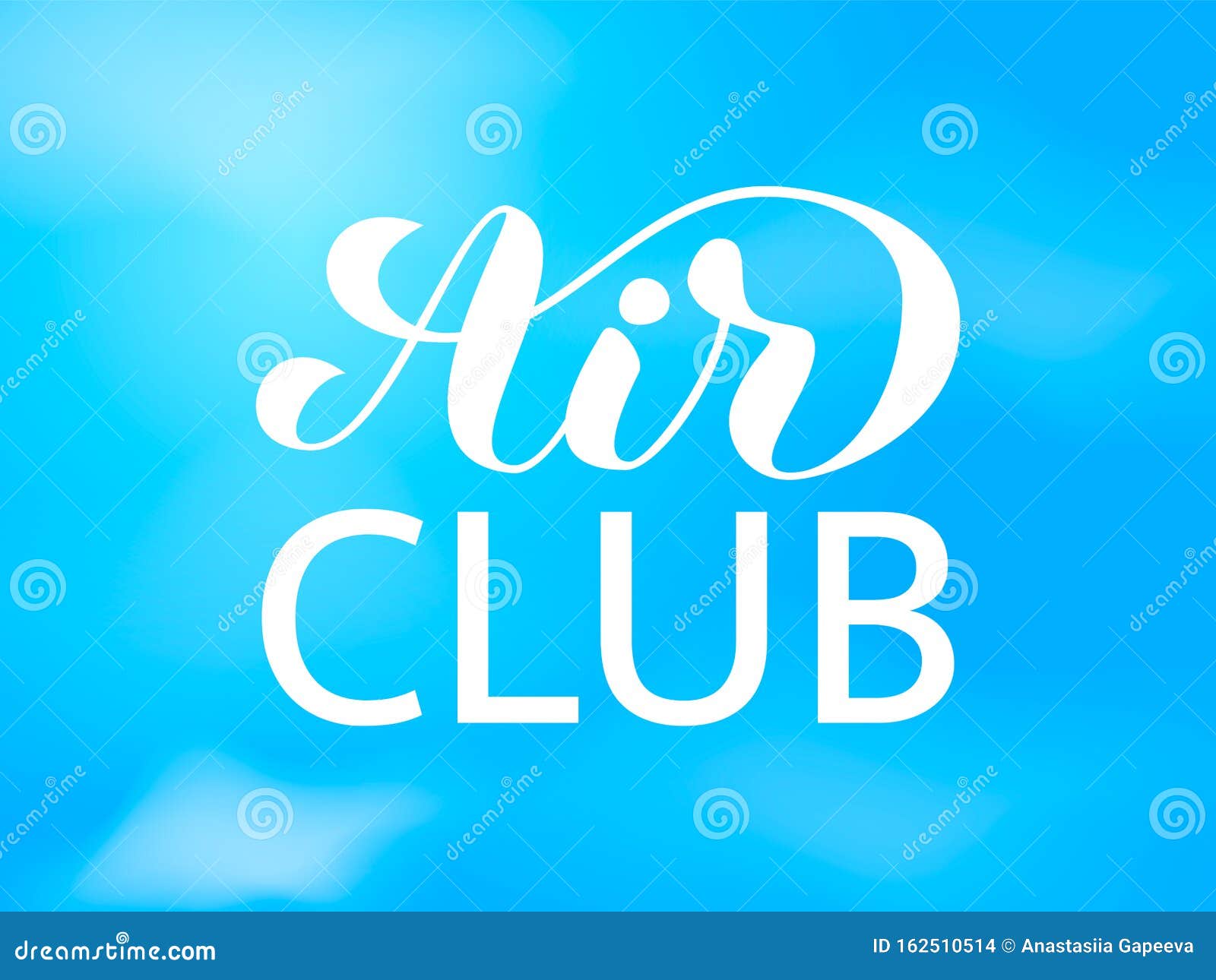 Blue Sky with Clouds. Air Lettering Stock Illustration - Illustration ...