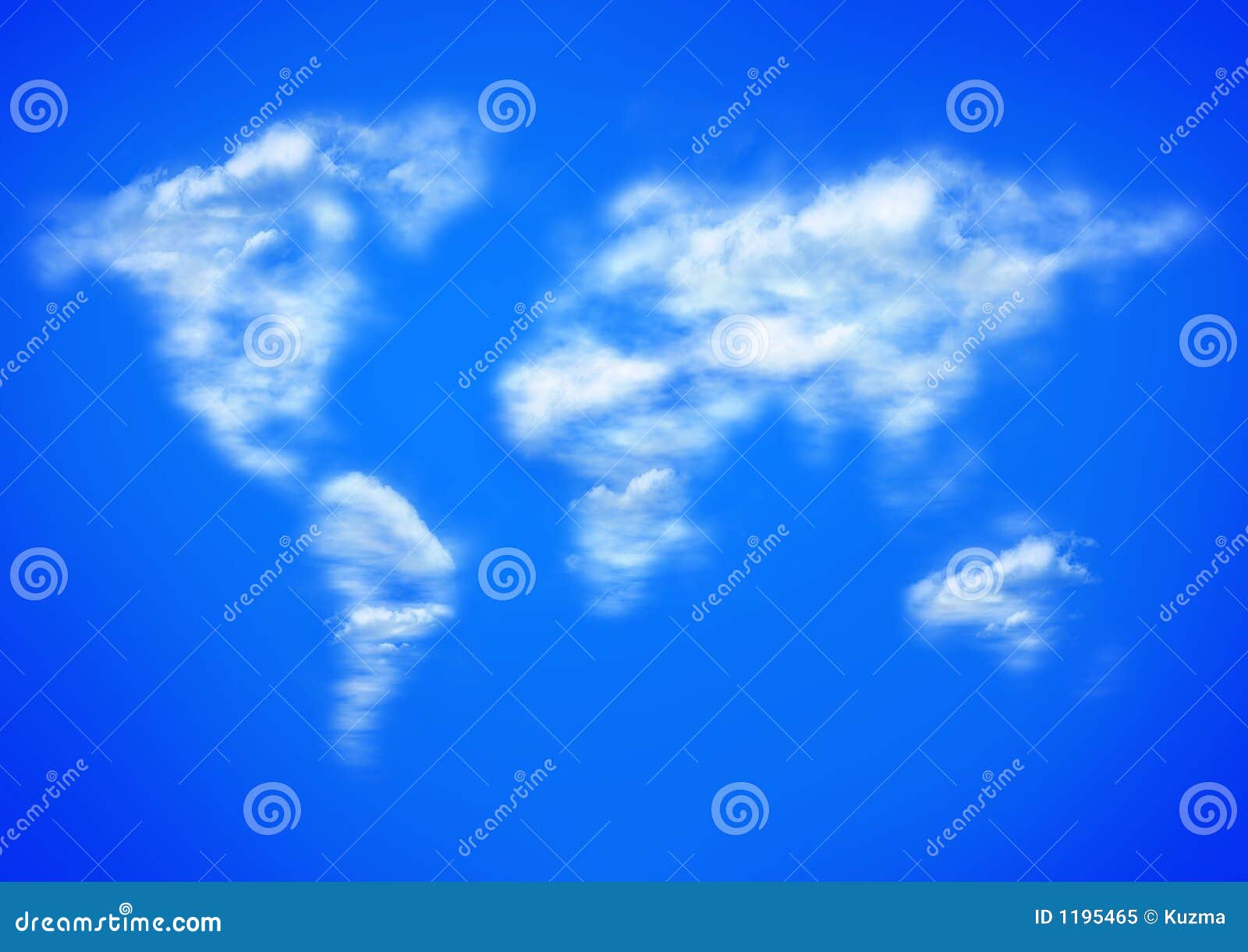 Blue Sky and Clouds As Worlwide Map Stock Illustration - Illustration ...