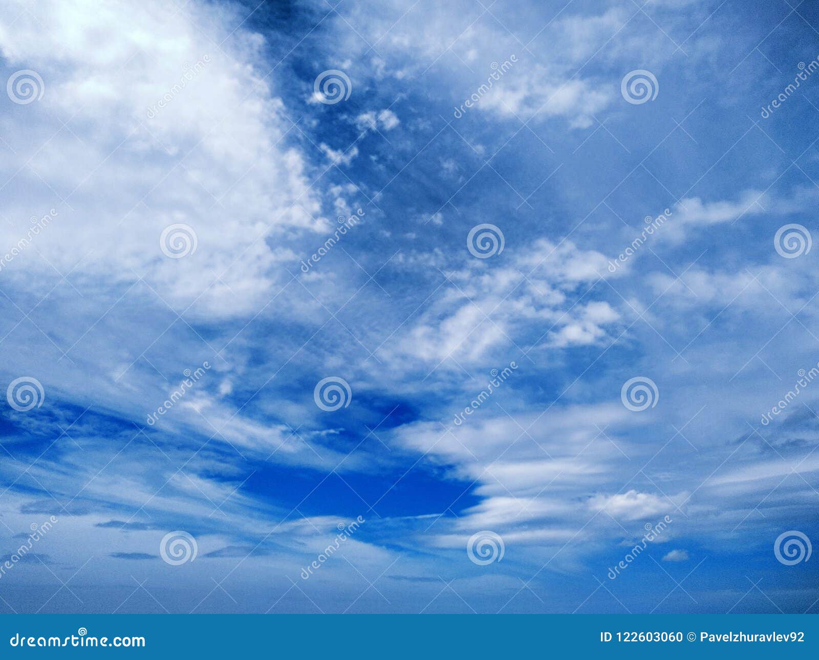 Blue Sky Clouds Background. Overcast Texture. Mock Up. Copy Space ...