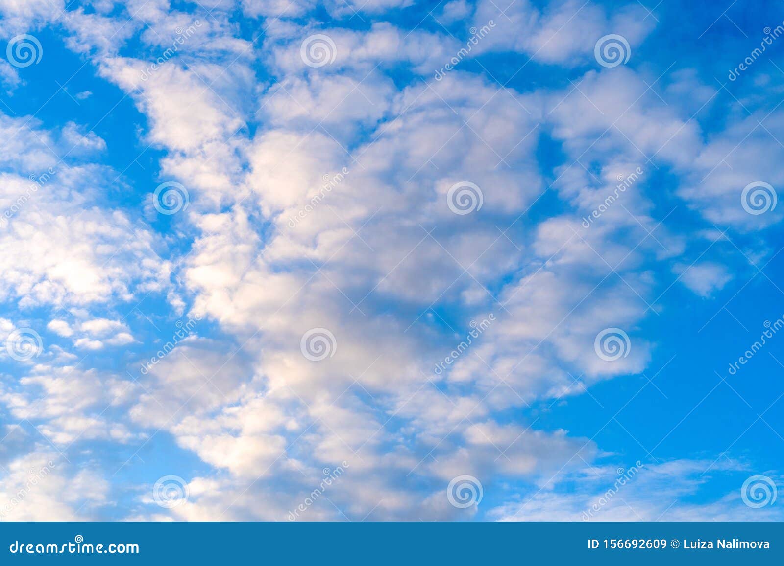 Blue Sky with Clouds on a Bright Sunny Day Stock Image - Image of ...