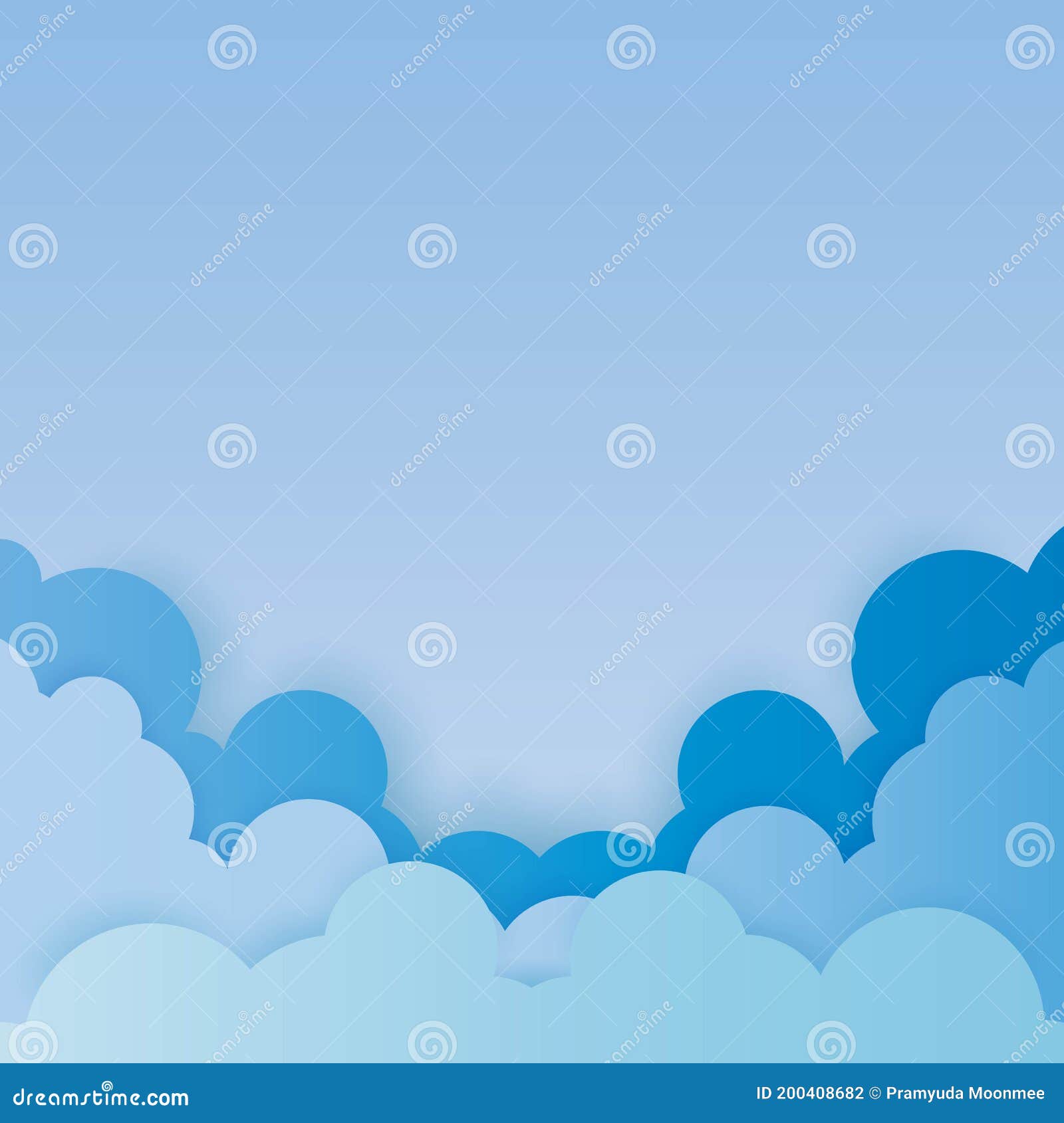 Blue Sky with Clouds. Cartoon Background Stock Vector - Illustration of ...