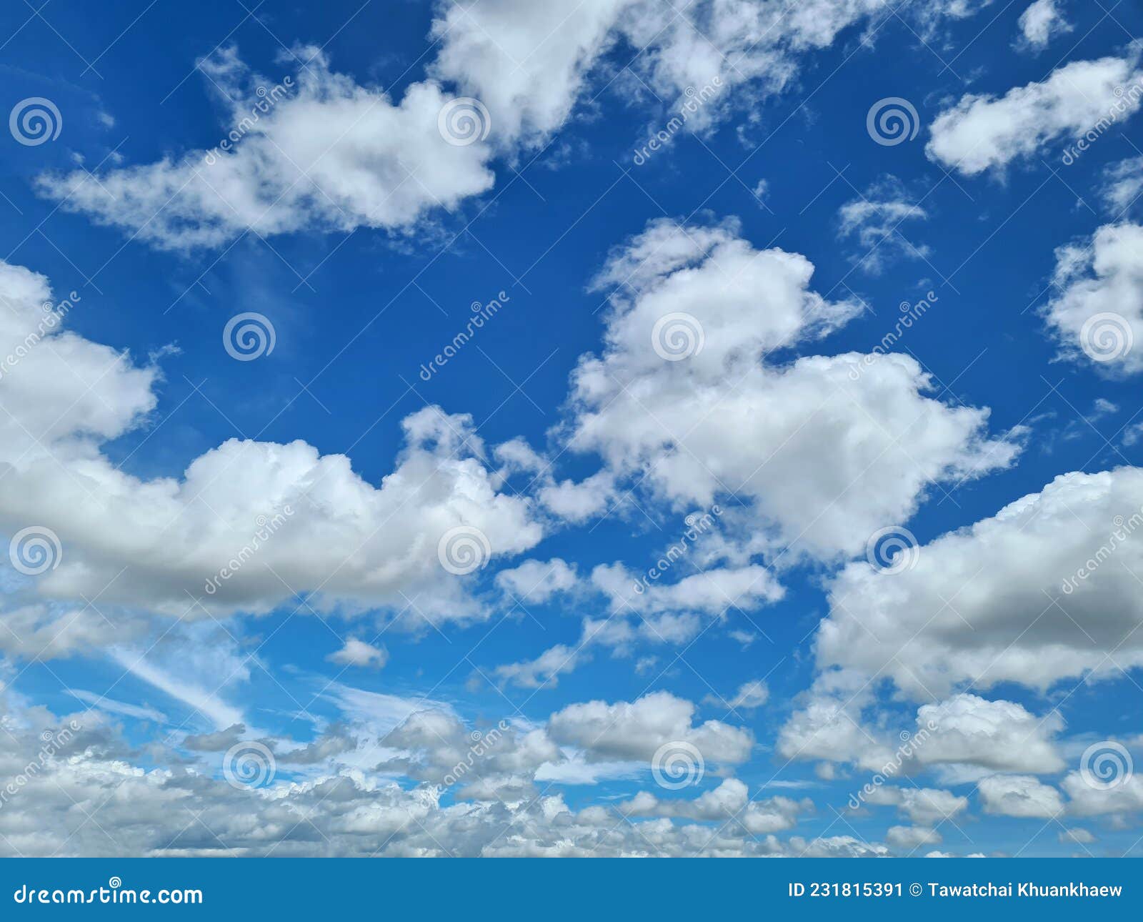 Blue Sky and Clouds on a Clear Day Stock Image - Image of pattern ...