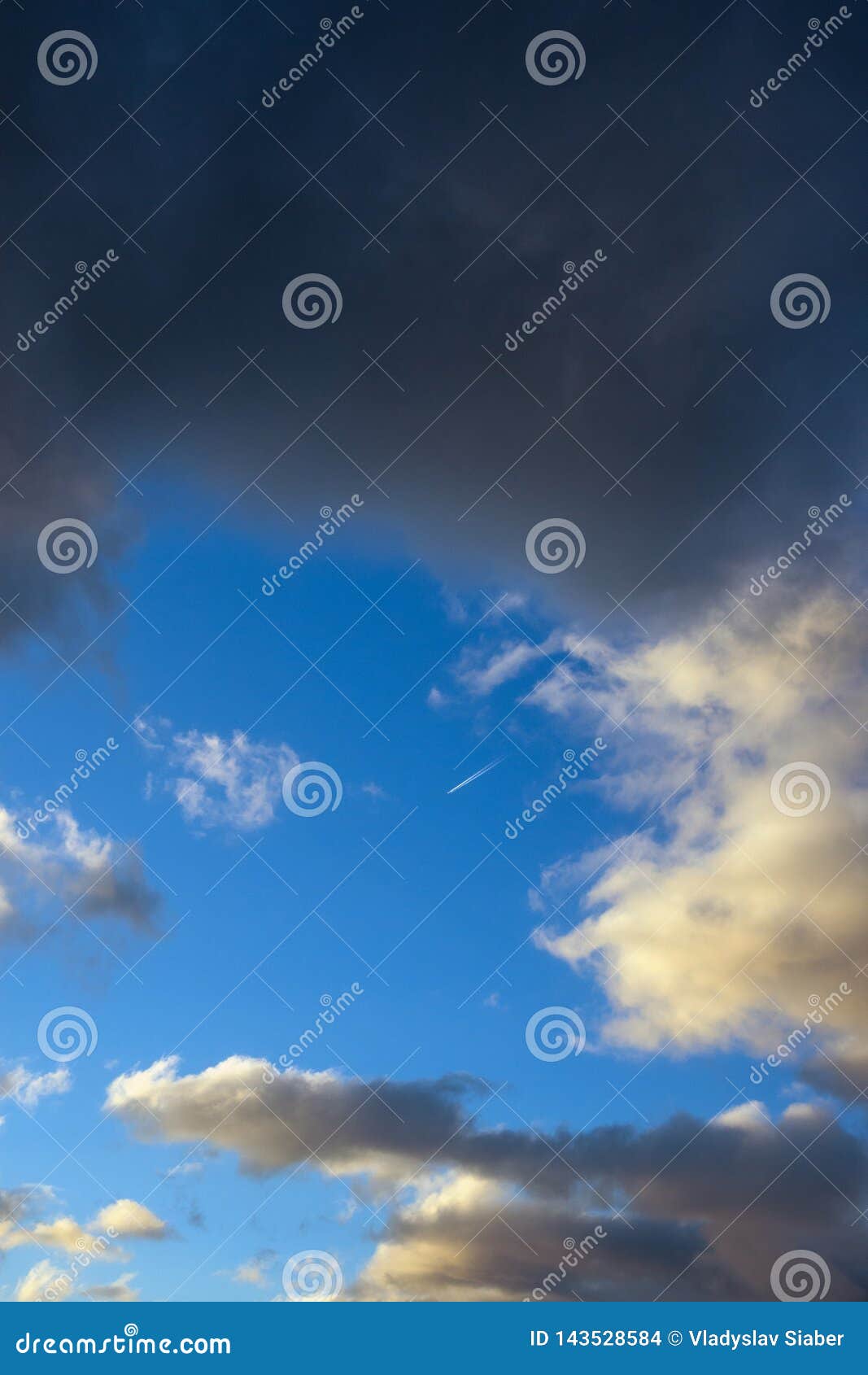 Sky and Clouds Colored by Evening Light Stock Photo - Image of golden ...