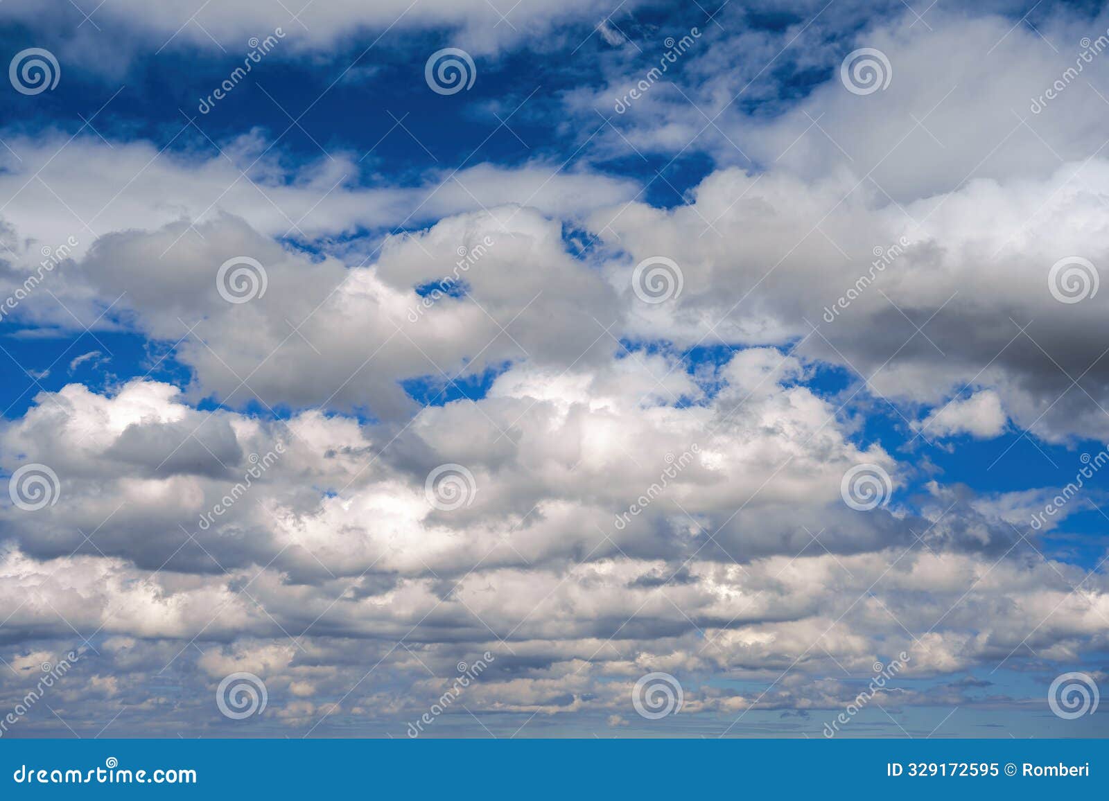 Blue Sky with Clouds of Different Shapes. Cloudy Overcast Sky Stock ...