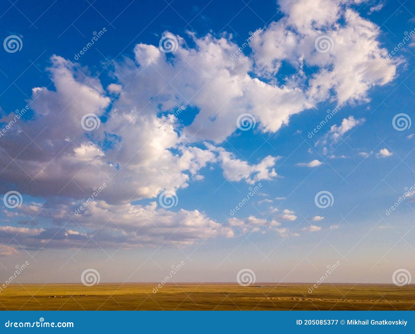 Blue Sky and Clouds with Horizon on Sunset Stock Image - Image of ...