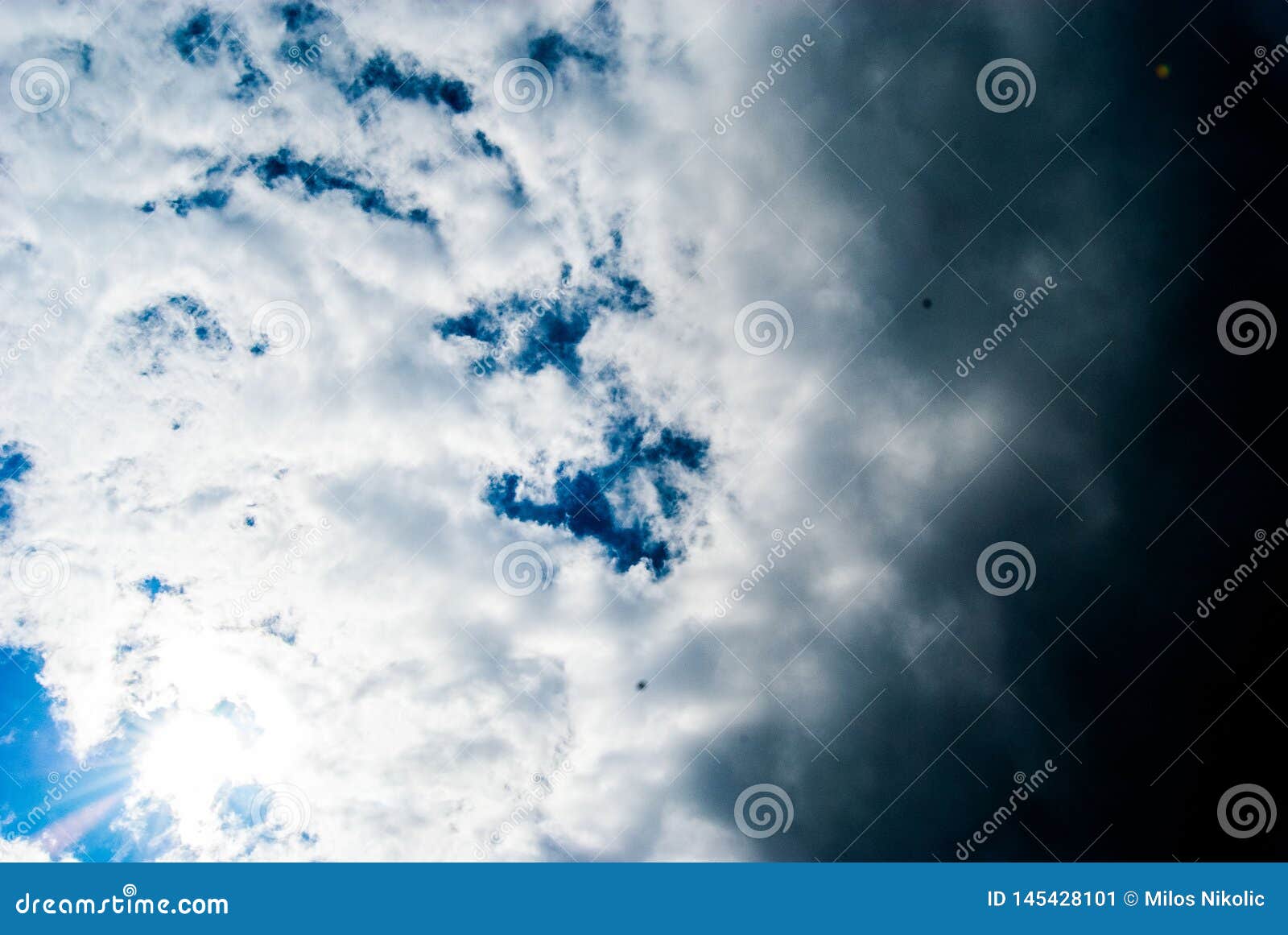 Blue Sky and Clouds and Incoming Storm Stock Image - Image of cold ...