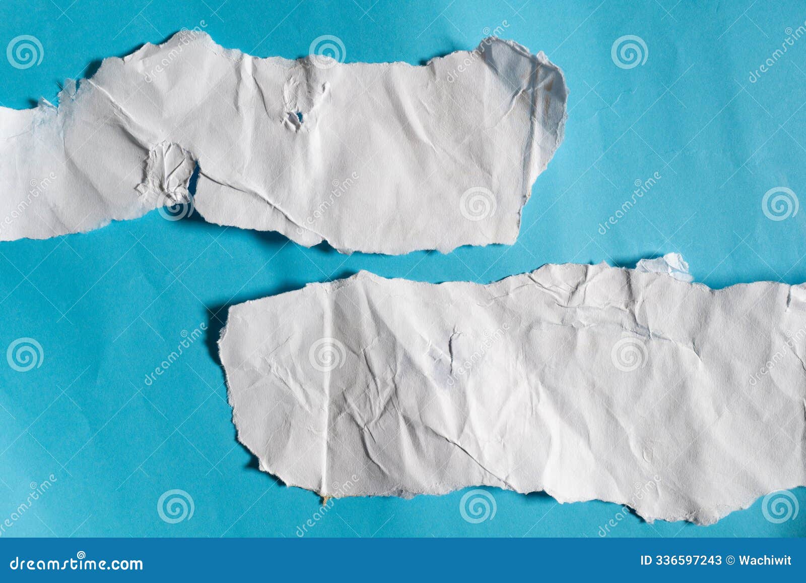 Blue Sky and Clouds Made of Blue and White Torn Paper Texture Stock ...