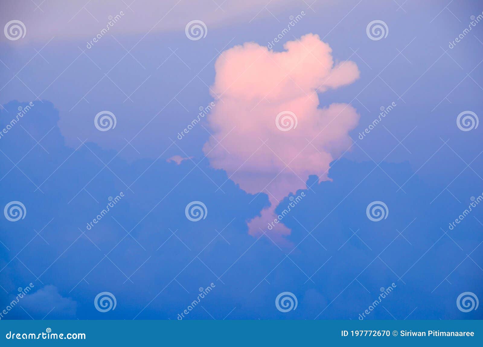 Blue Sky and Clouds with a Map-like Shape Stock Photo - Image of world ...