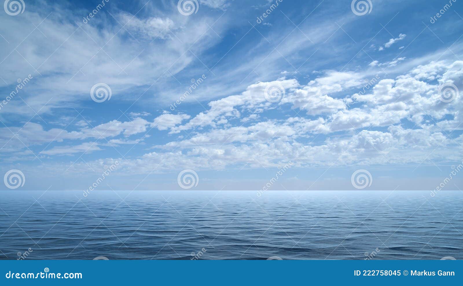 Blue Sky with Clouds Ocean Background Stock Image - Image of landscape ...