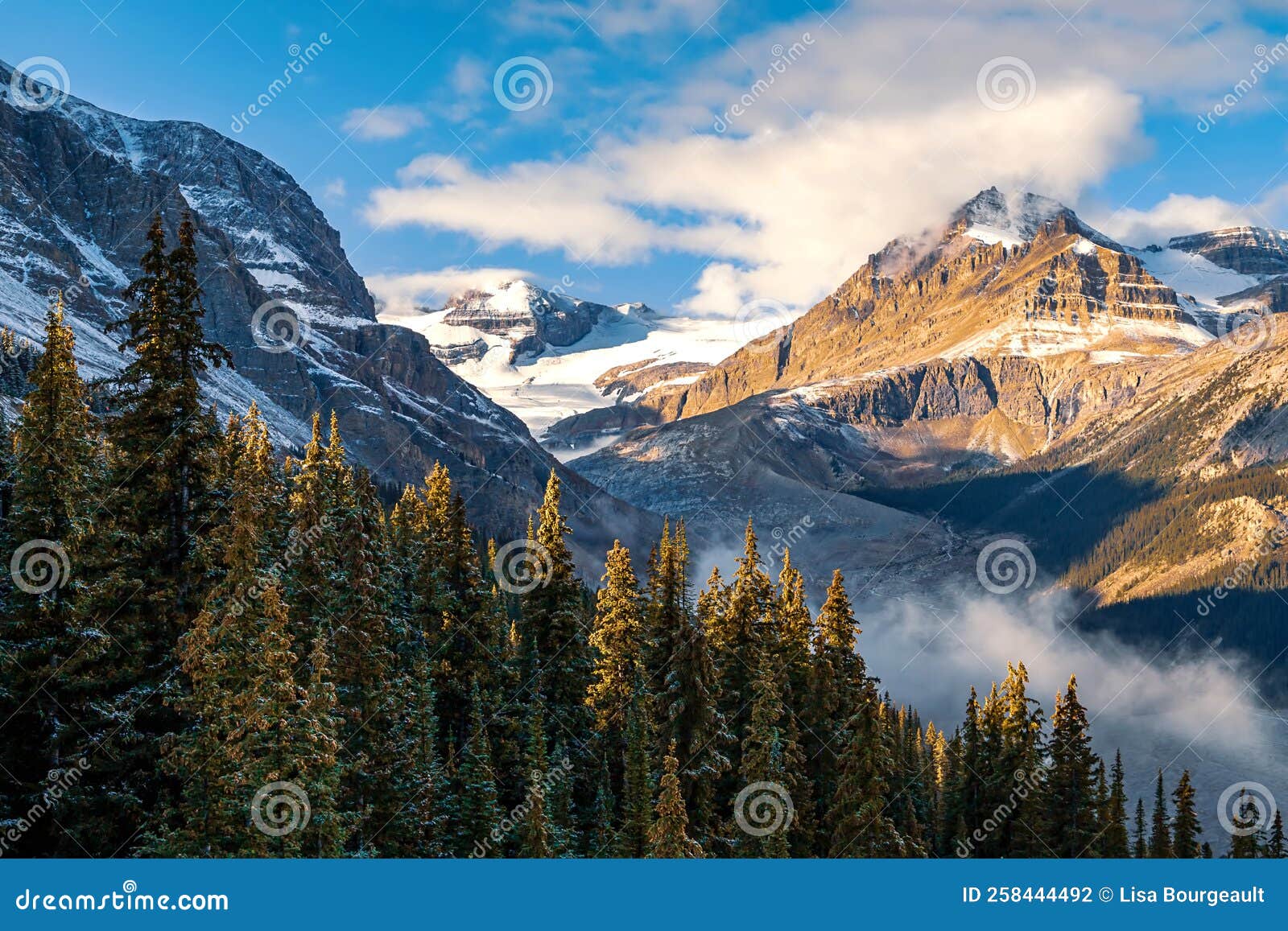 Blue Sky and Clouds Over Banff Mountains Stock Photo - Image of ...