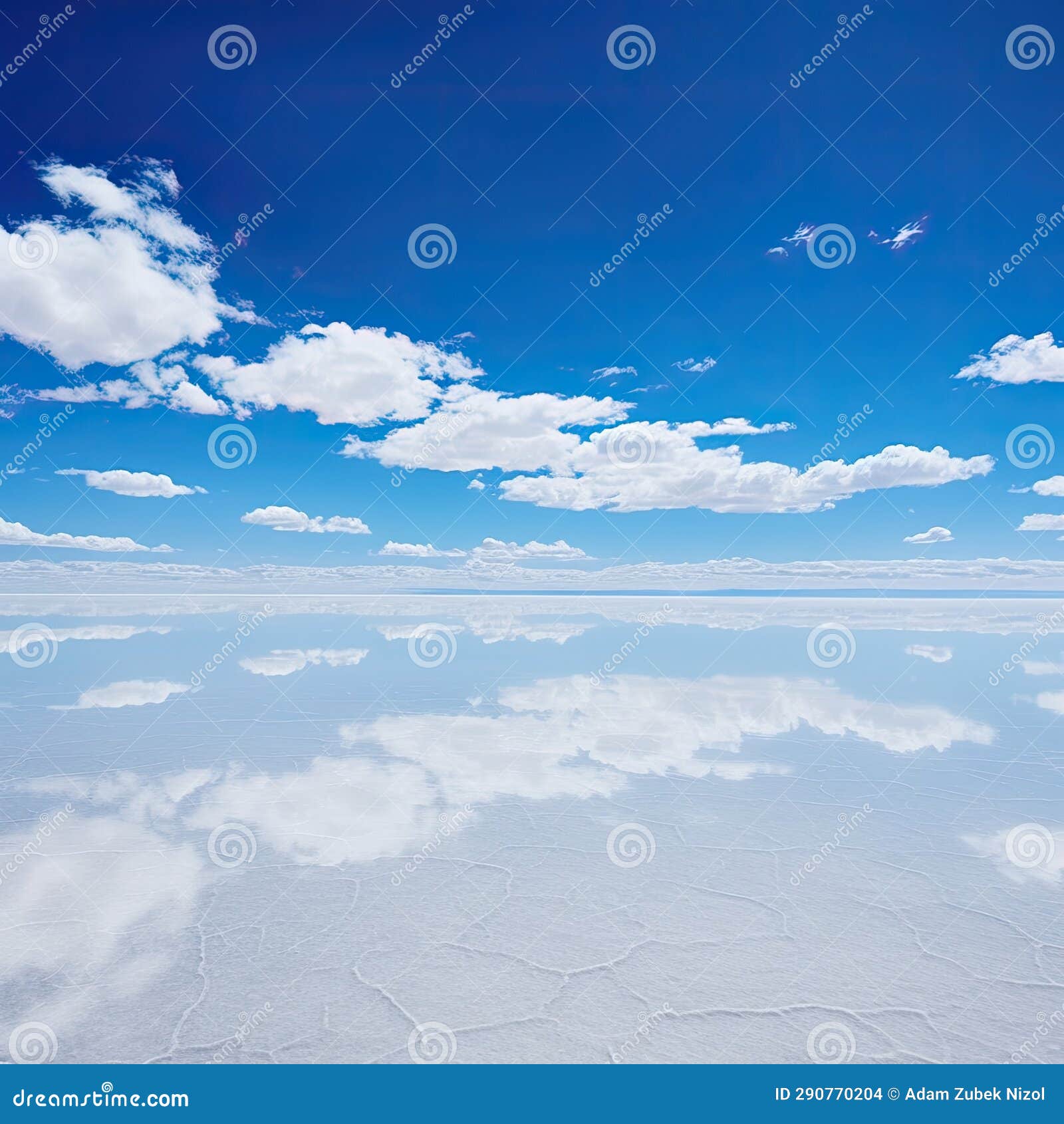 A Blue Sky with Clouds Over a Flat Surface Stock Illustration ...