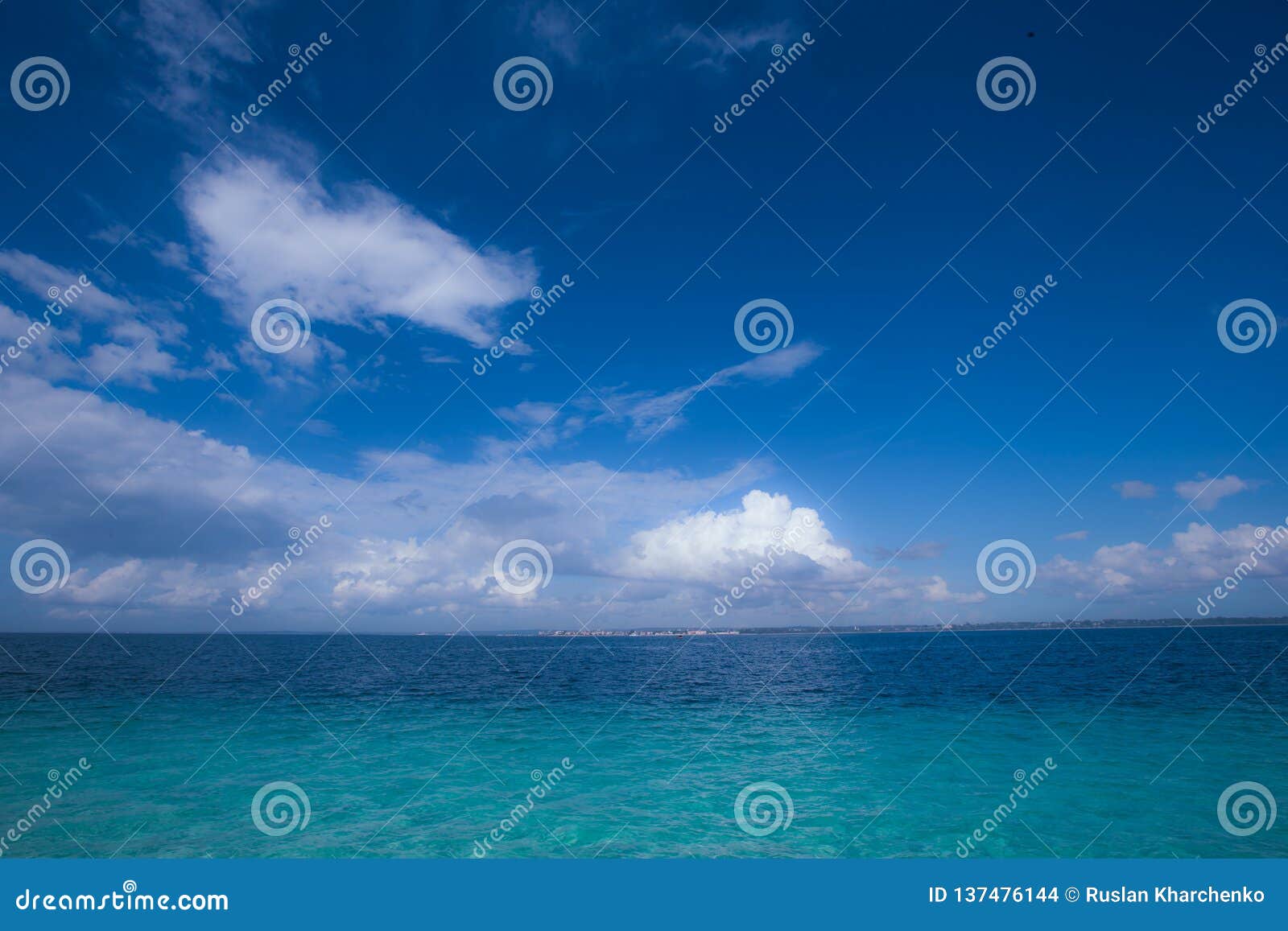 Blue sky over ocean stock photo. Image of vacation, peaceful - 137476144