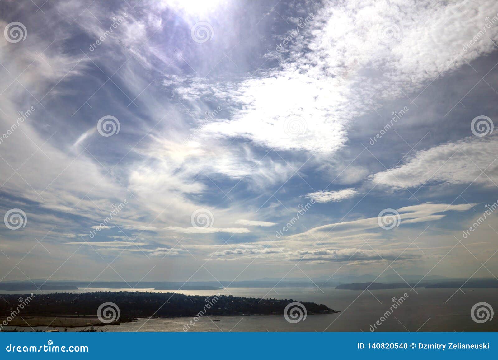 Blue Sky with Clouds Over the Ocean. Wallpapers, Seascape, Background ...