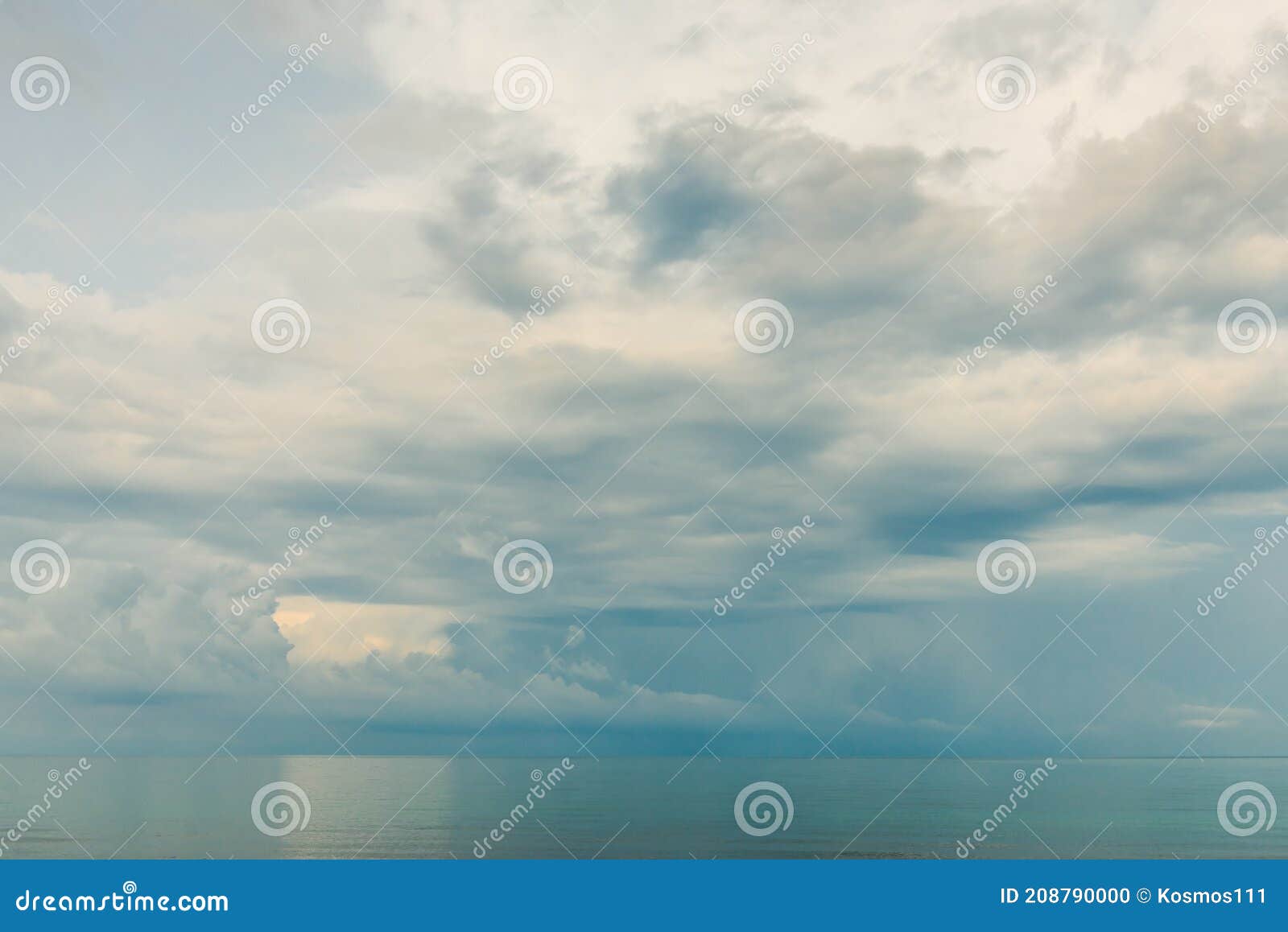 Blue Sky with Clouds Over the Sea, Wallpapers, Seascape, Stock Photo ...