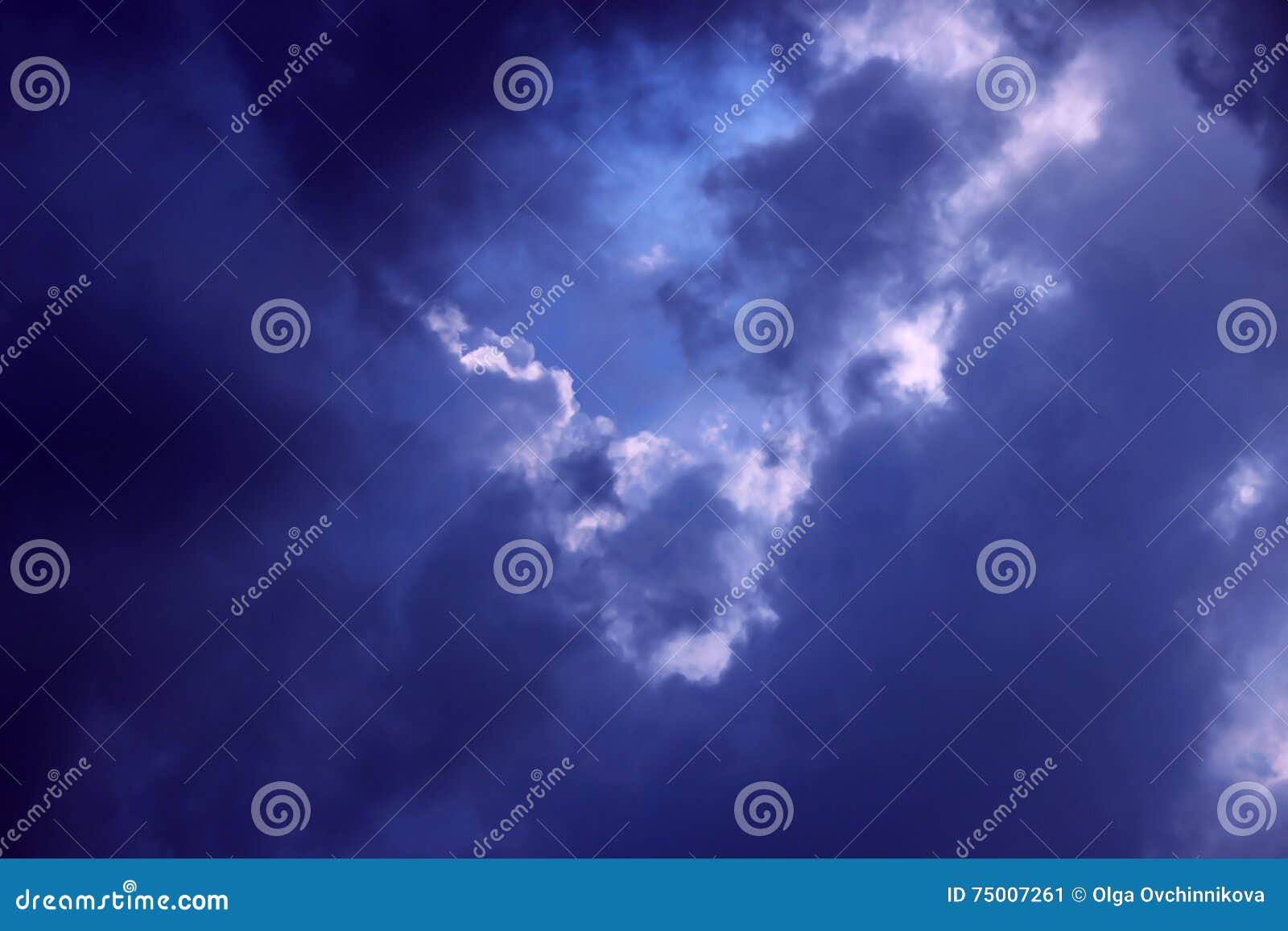 Blue Sky with Clouds before the Rain. Stock Image - Image of light ...