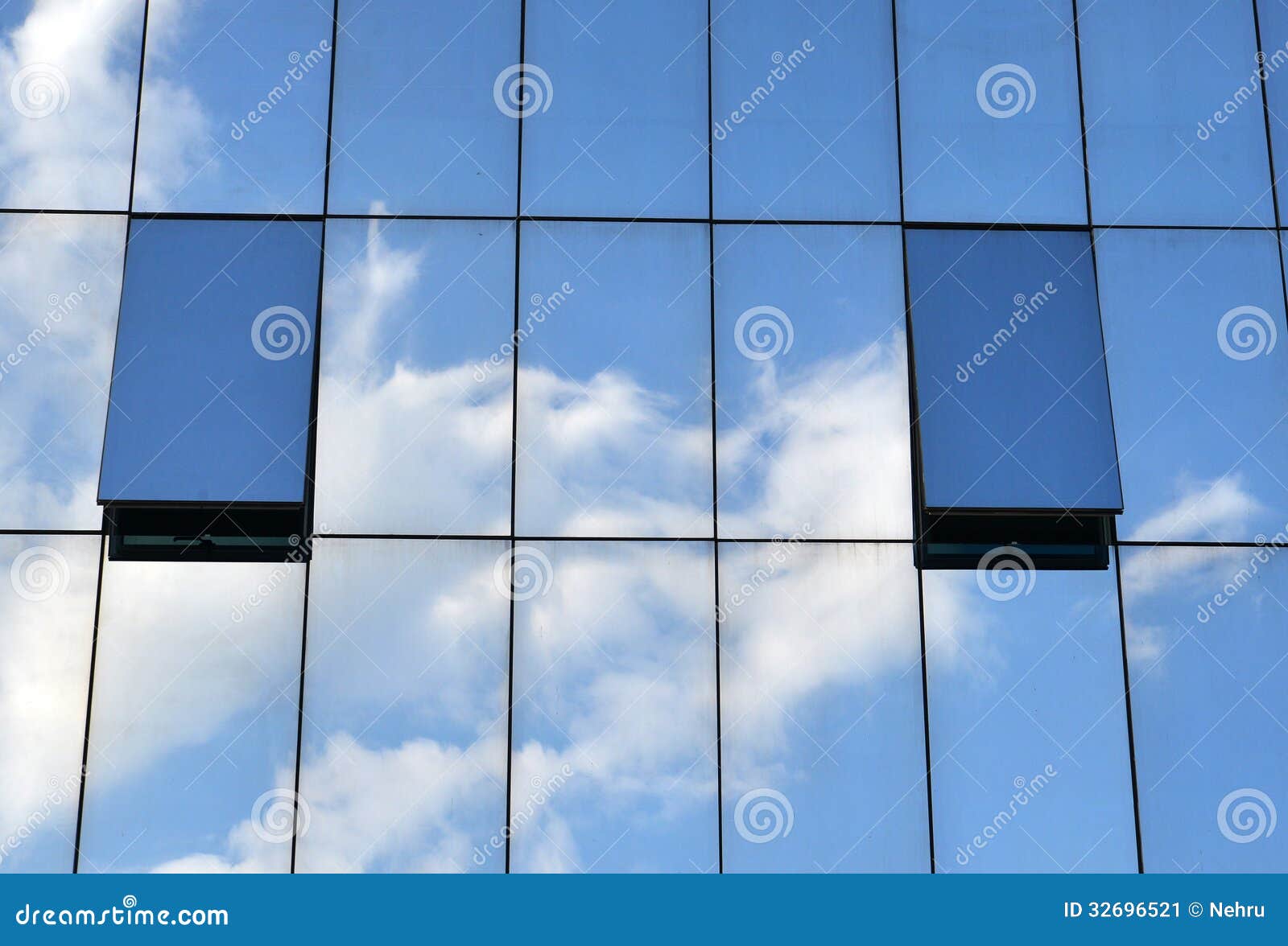Blue Sky and Clouds Reflection Stock Image - Image of clouds, structure ...