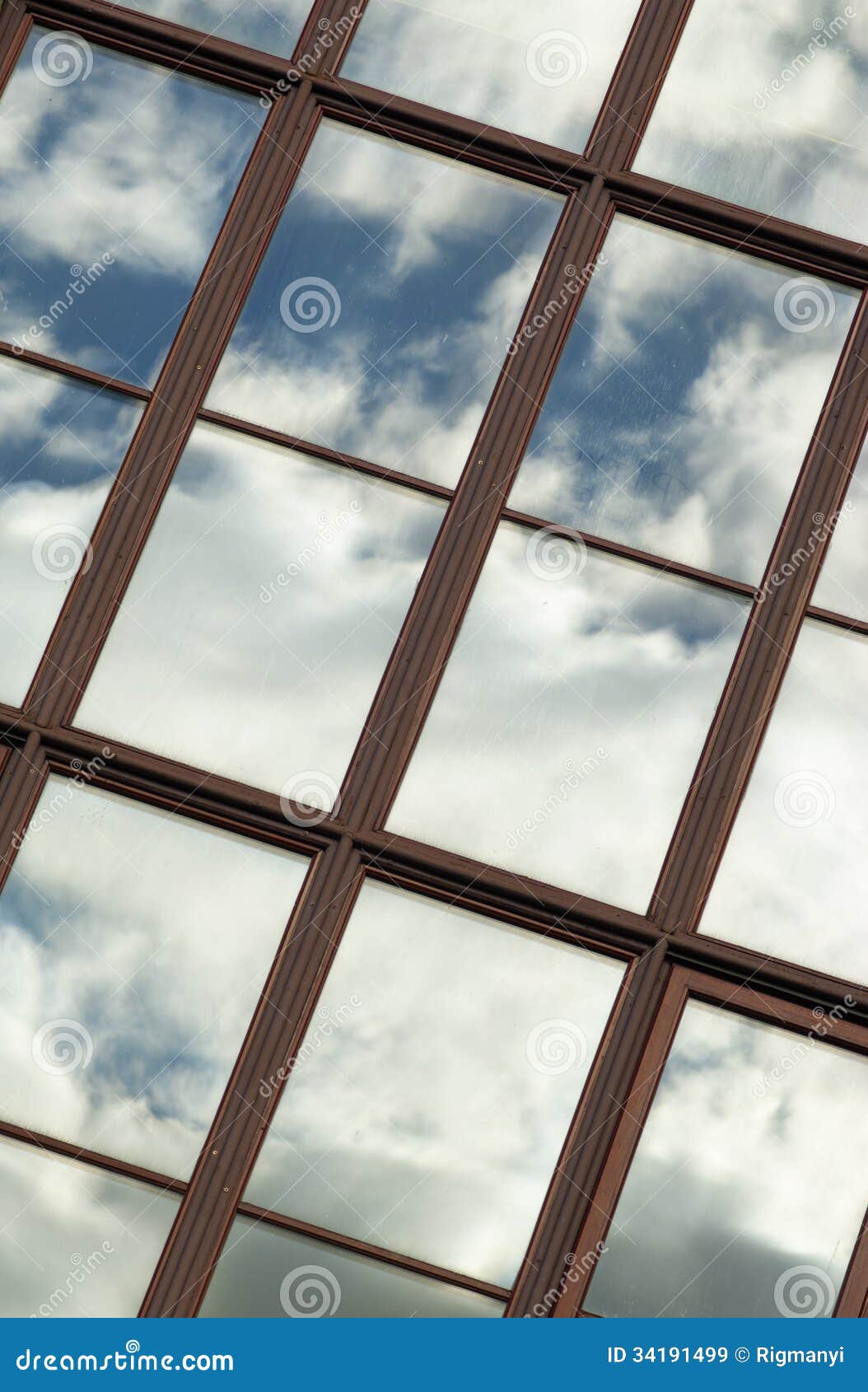 Blue Sky and Clouds Reflection Stock Image - Image of background ...