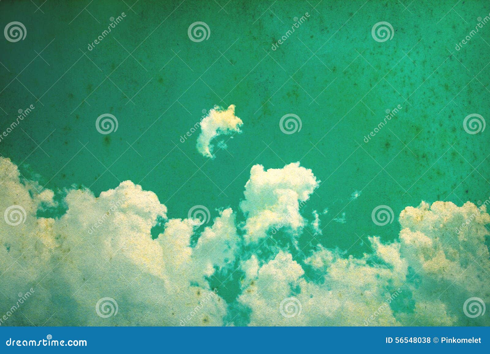 The Blue Sky Clouds for Retro Color Style with Grunge Texture Stock ...