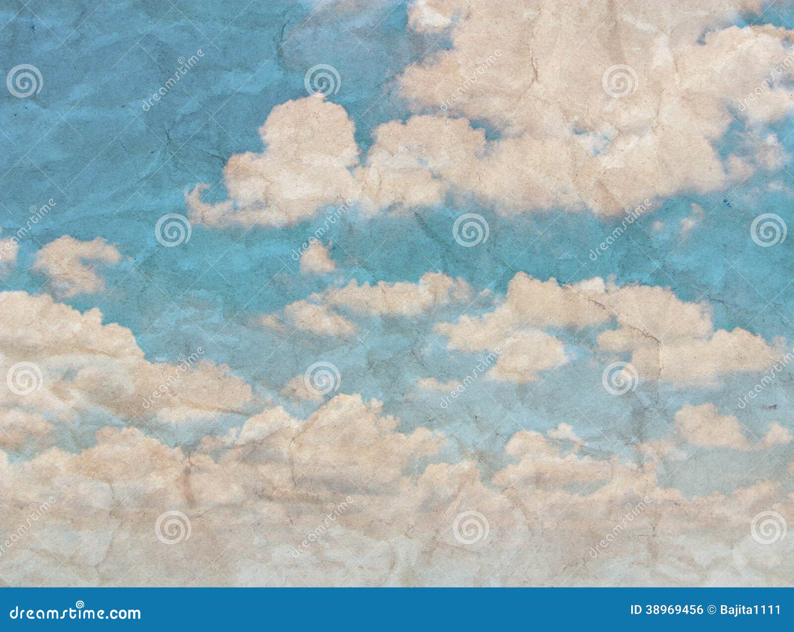 Blue Sky with Clouds Retro Style. Stock Photo - Image of ecology ...