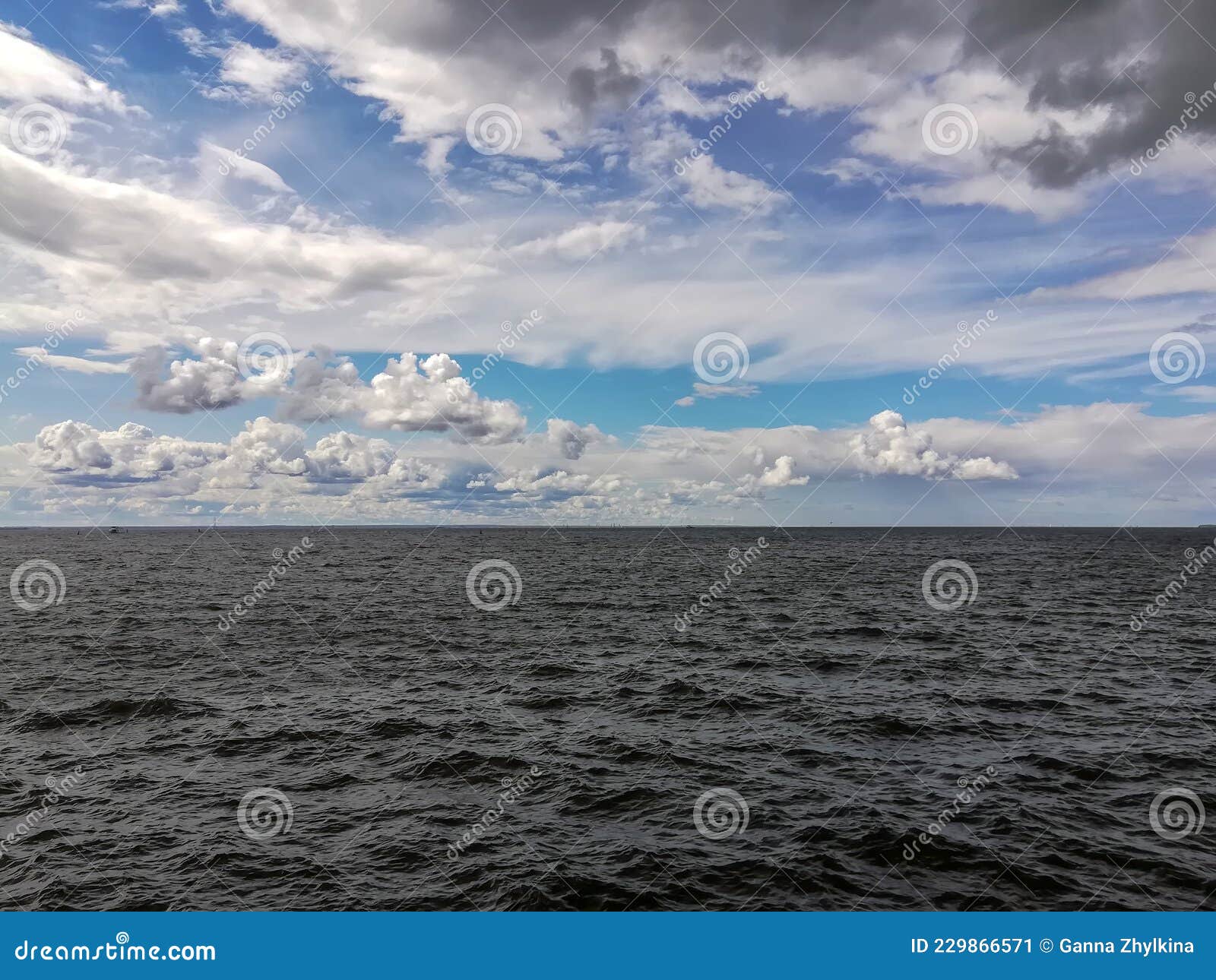 Blue Sky with Clouds and Sea Stock Image - Image of cloudscape, beauty ...