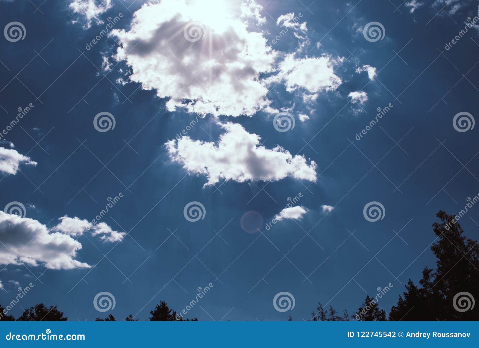 Blue Sky with Clouds and Sun. Perfect Background Stock Photo - Image of ...