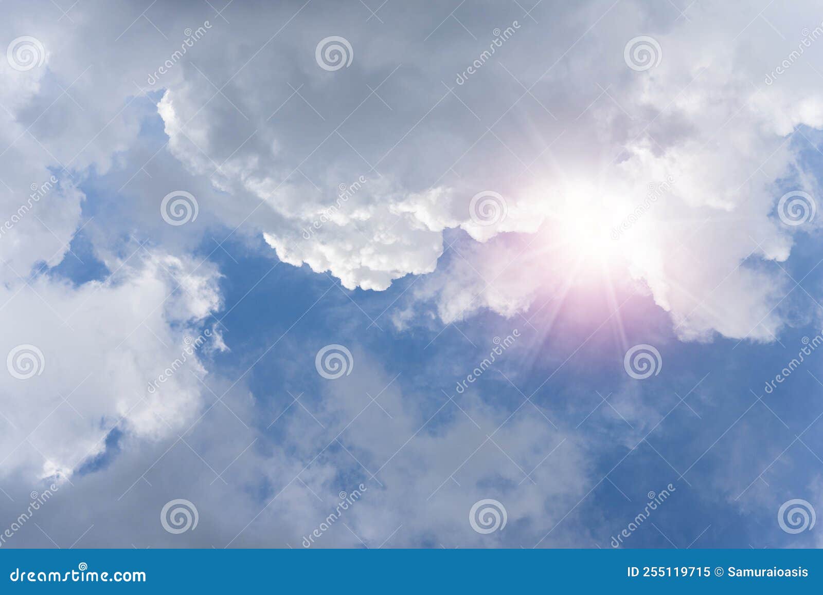 Blue Sky with Clouds and Sun Light Stock Image - Image of blue ...