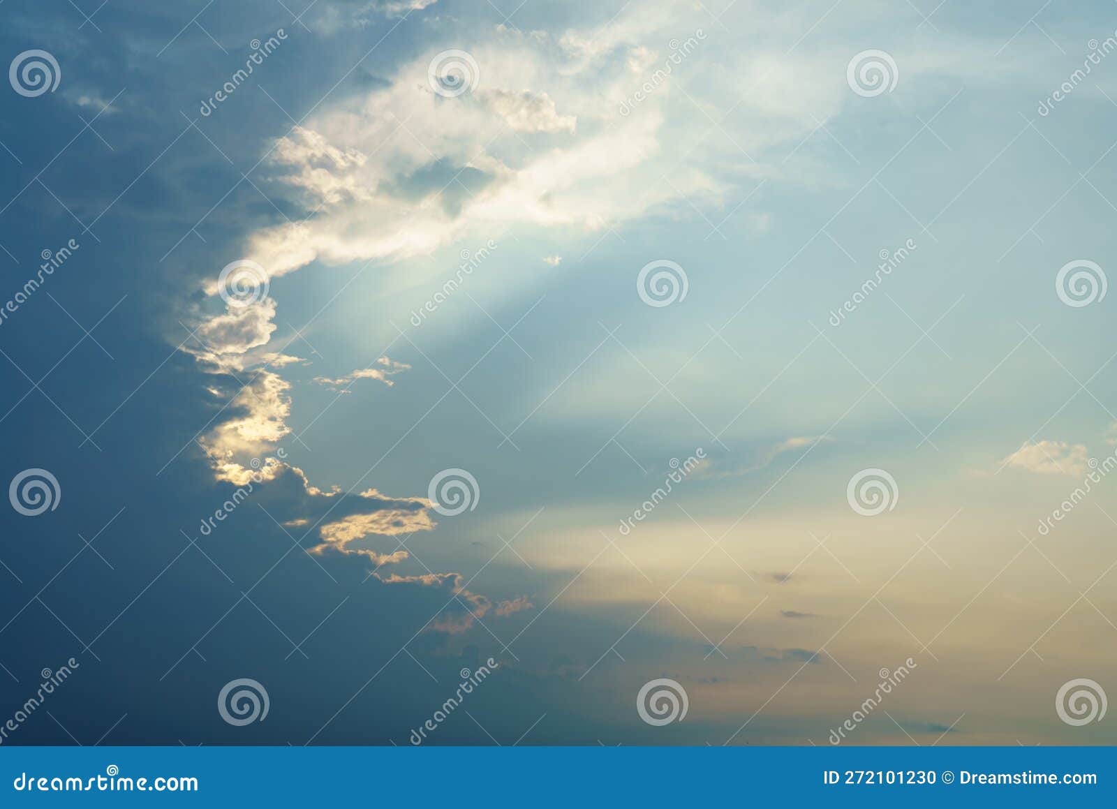 Blue Sky with Clouds at Sunset Stock Photo - Image of sunlight, dawn ...
