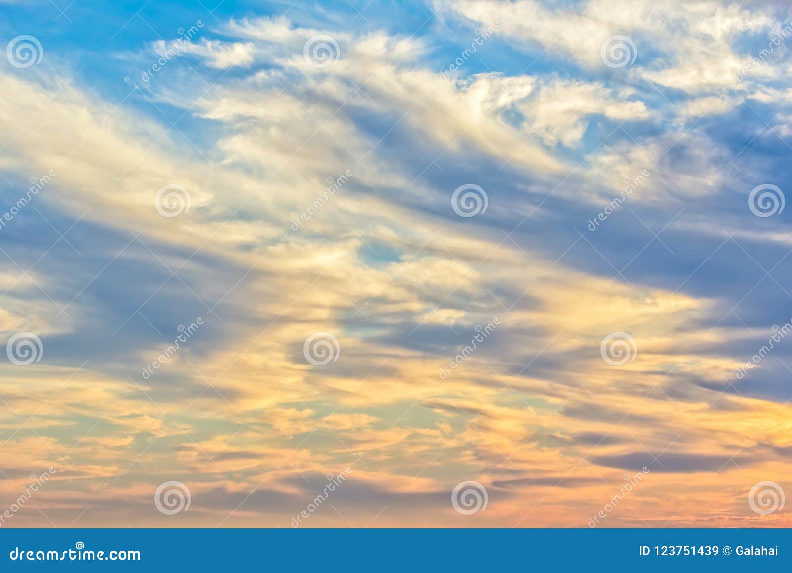 Blue Sky with Clouds at Sunset Stock Image - Image of nature, blue ...