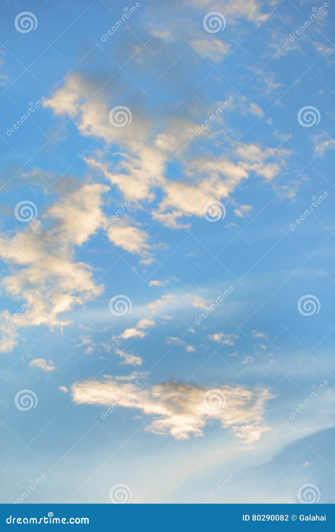 Blue Sky with Clouds at Sunset Stock Photo - Image of outdoor, white ...