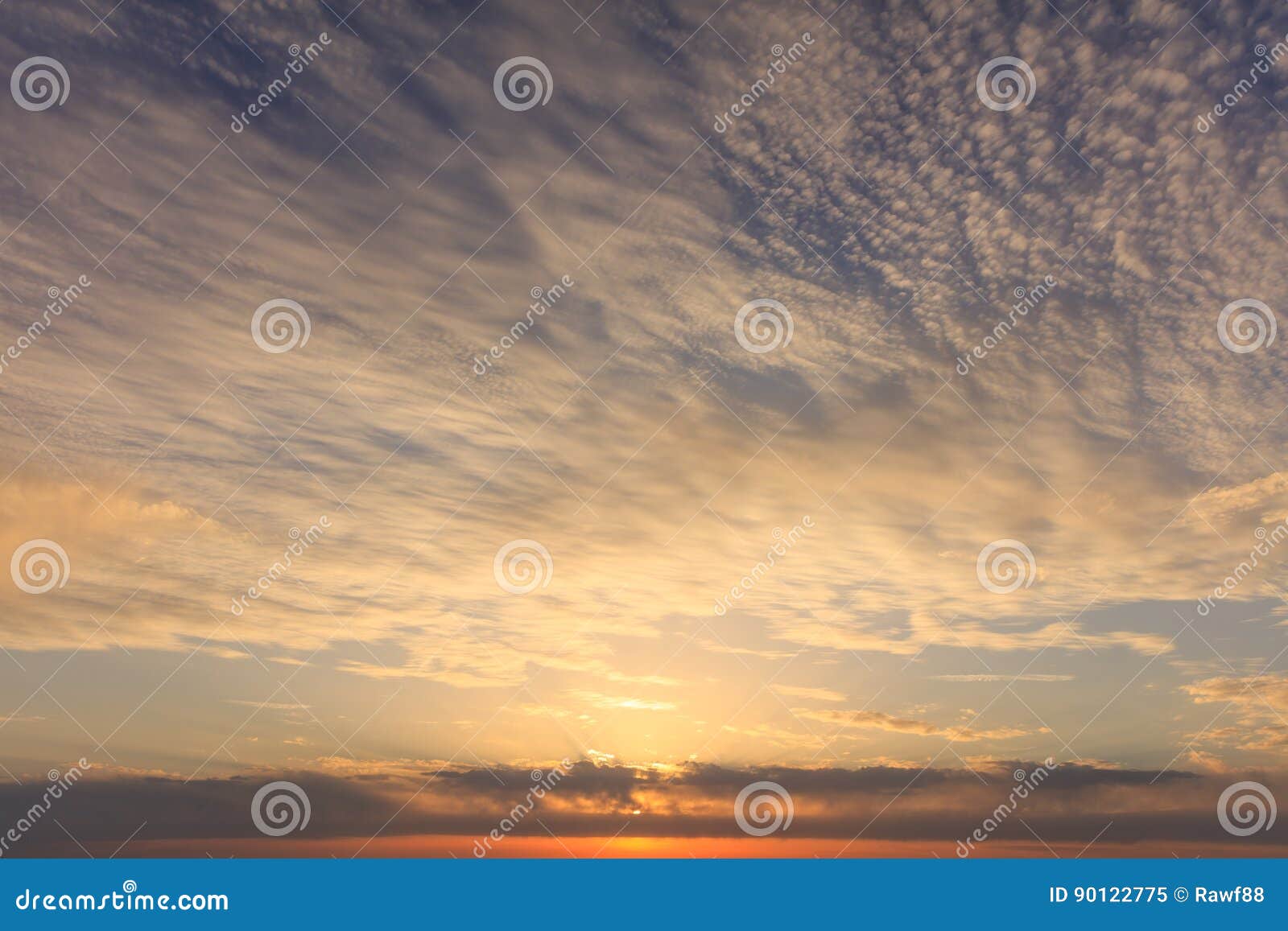 Blue Sky and Clouds at Sunset Stock Image - Image of sunset, sunlight ...